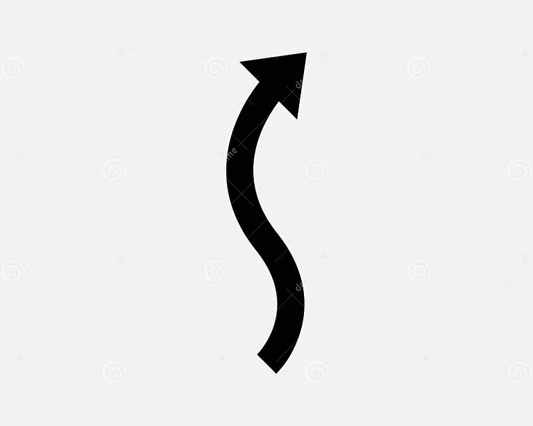 Wave Arrow Up Right Icon Wavy Curve Curly Curvy Pointer Point Path ...