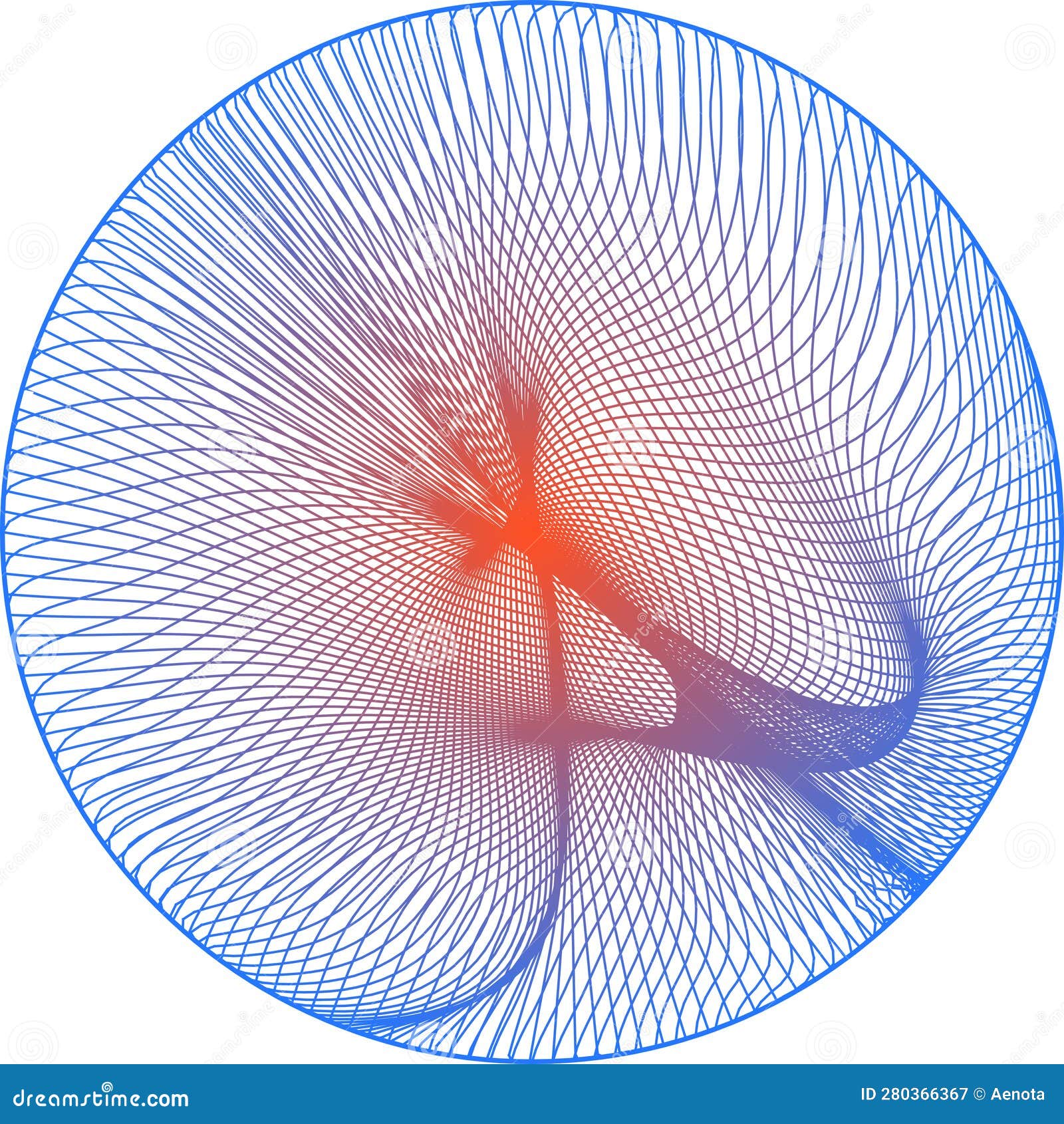 Wave Asymmetrical Mathematical Round Design Stock Vector - Illustration ...
