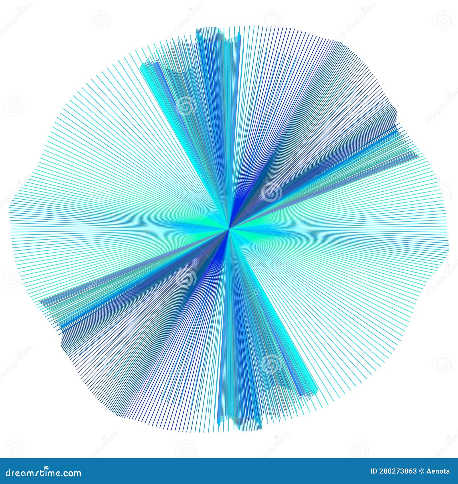 Wave asymmetrical rosette stock vector. Illustration of radial - 280273863