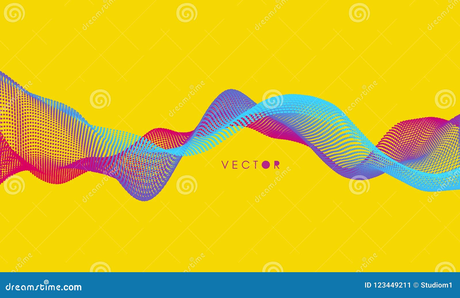 Wave Background. Abstract Vector Illustration. 3d Technology Style ...