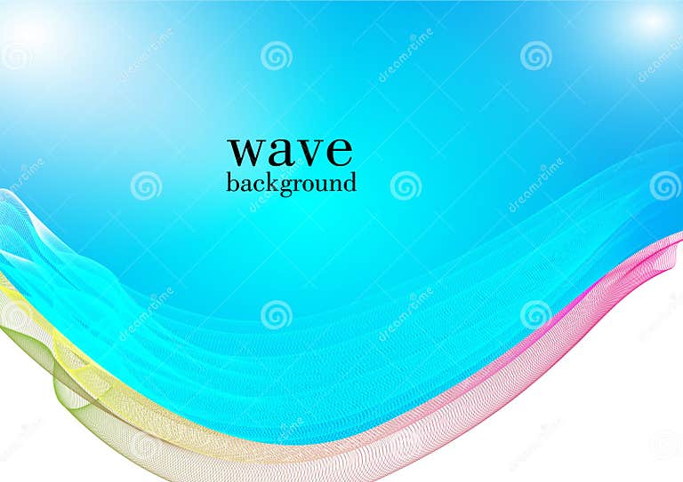 Wave Background with Blue Color and Colorfull Wave, Bright Stock Vector ...