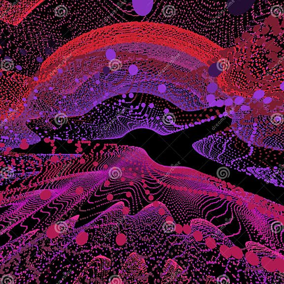 Background Retro Waves and Space Stock Illustration - Illustration of ...