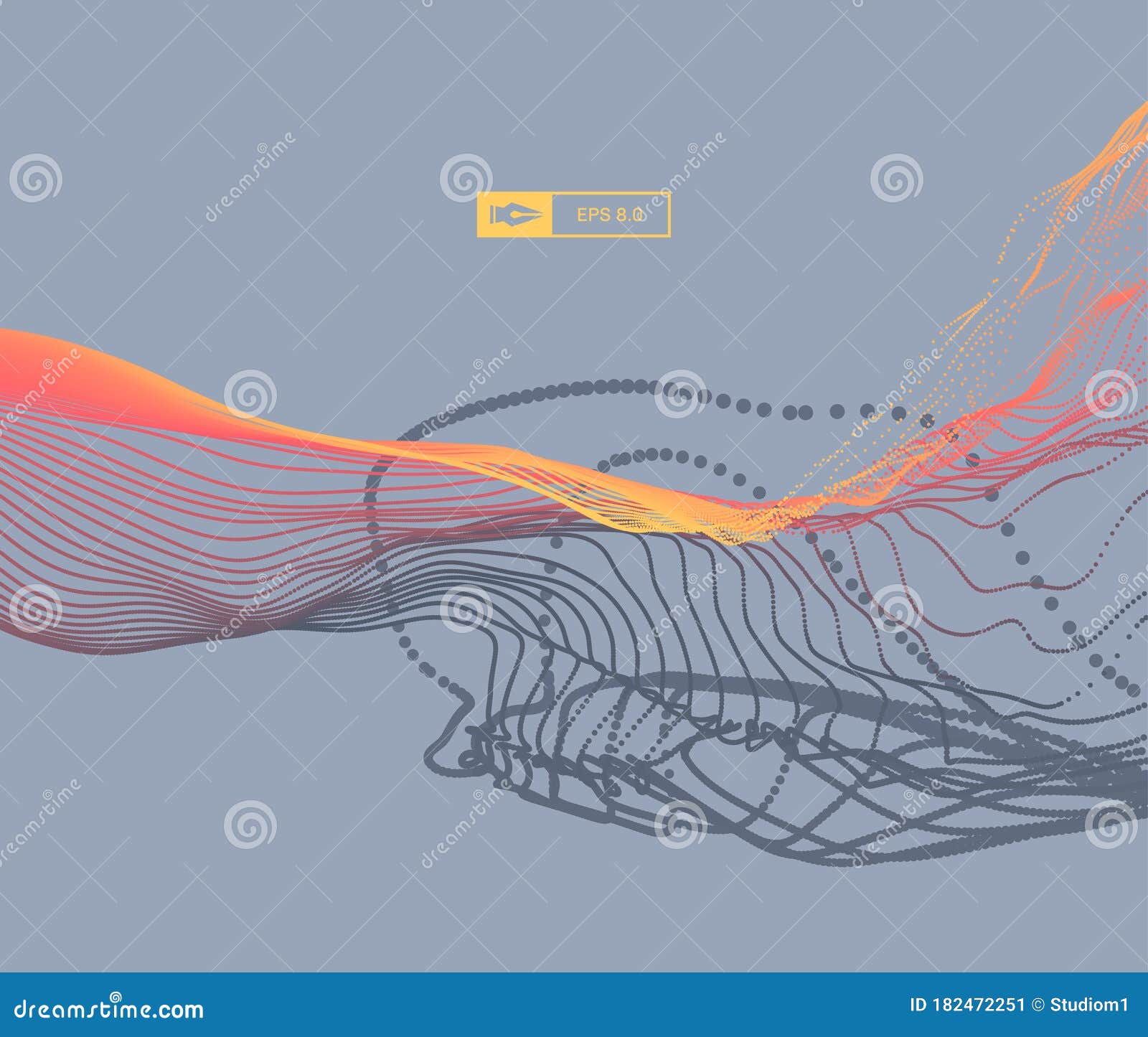 Wave Background. Network Design with Particle Stock Vector ...