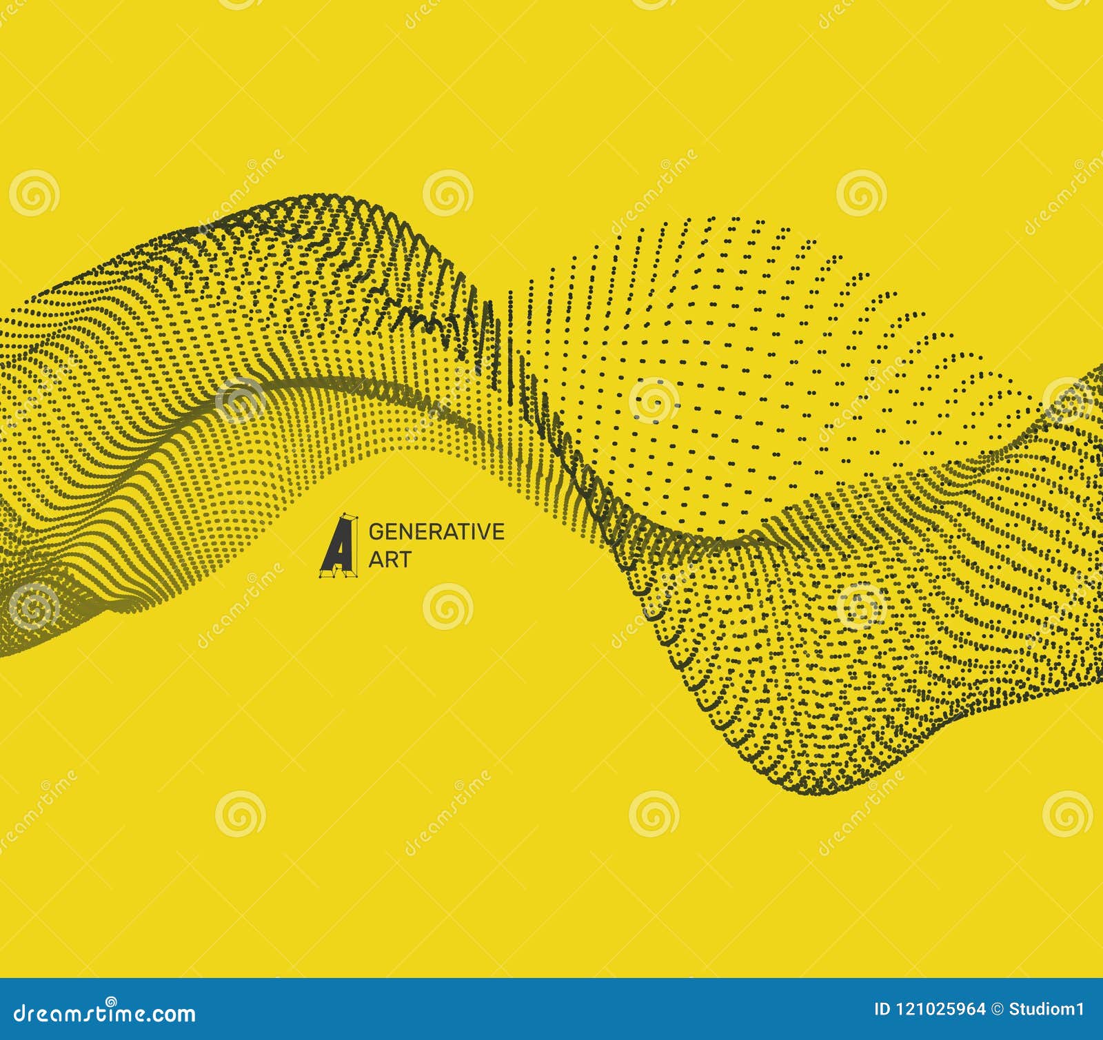 Wave Background. Ripple Grid. Abstract Vector Illustration. 3D ...