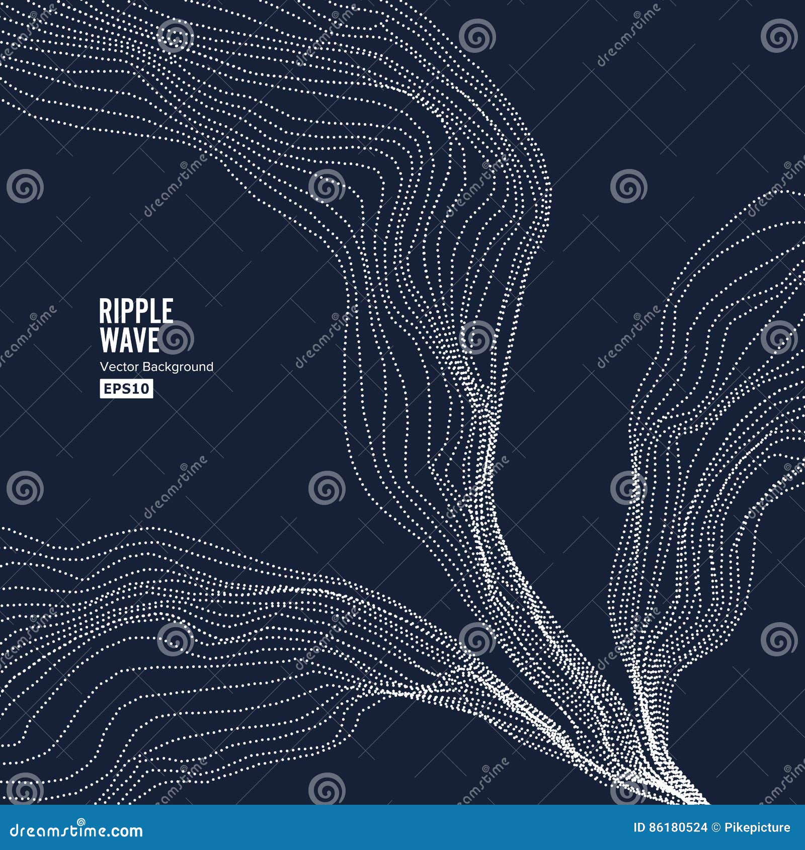 Wave Background. Ripple Grid. Random Rippled Monochrome Curved Vector ...
