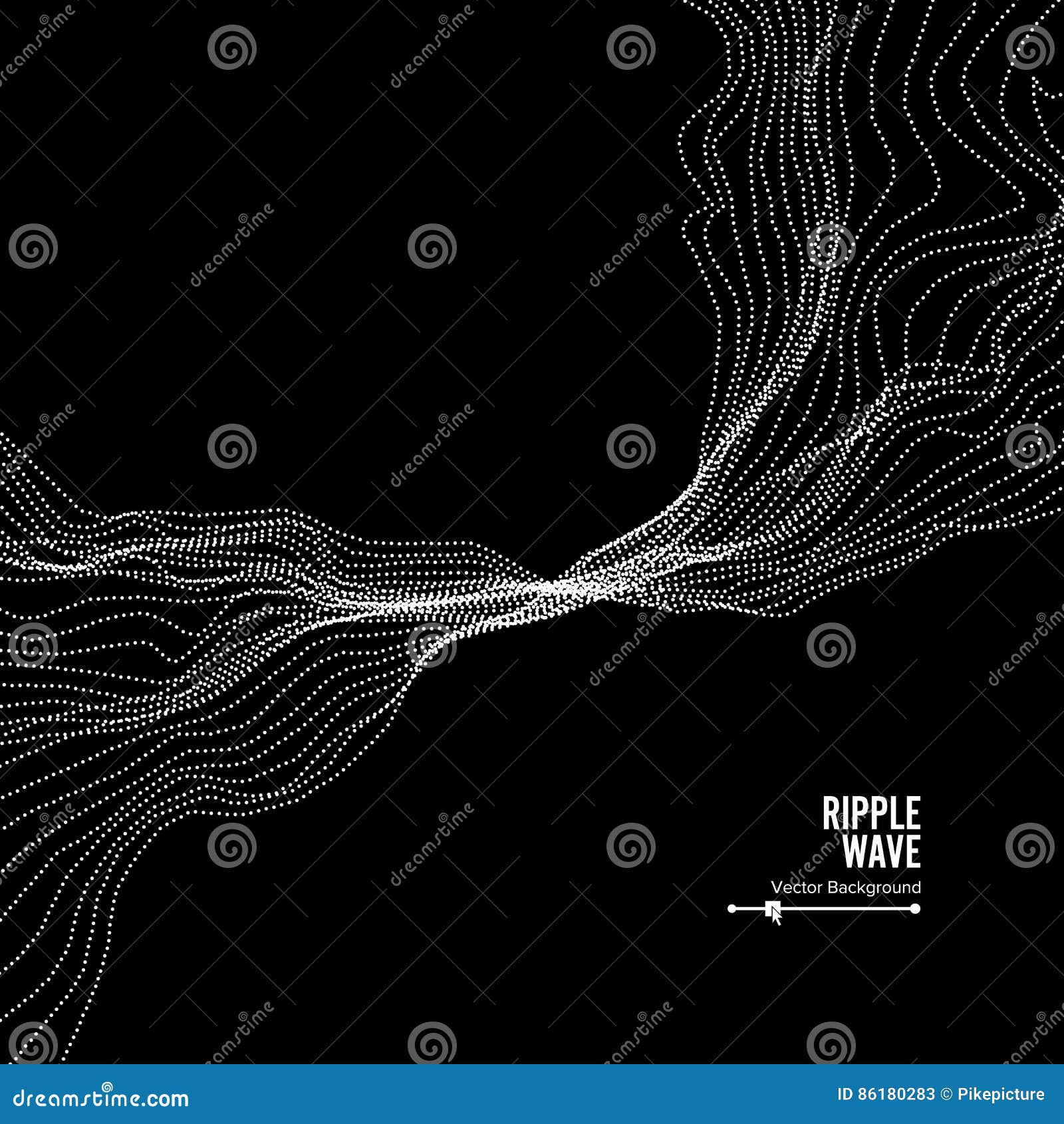 Wave Background. Ripple Grid. Vector Illustration. Water or Smoke ...