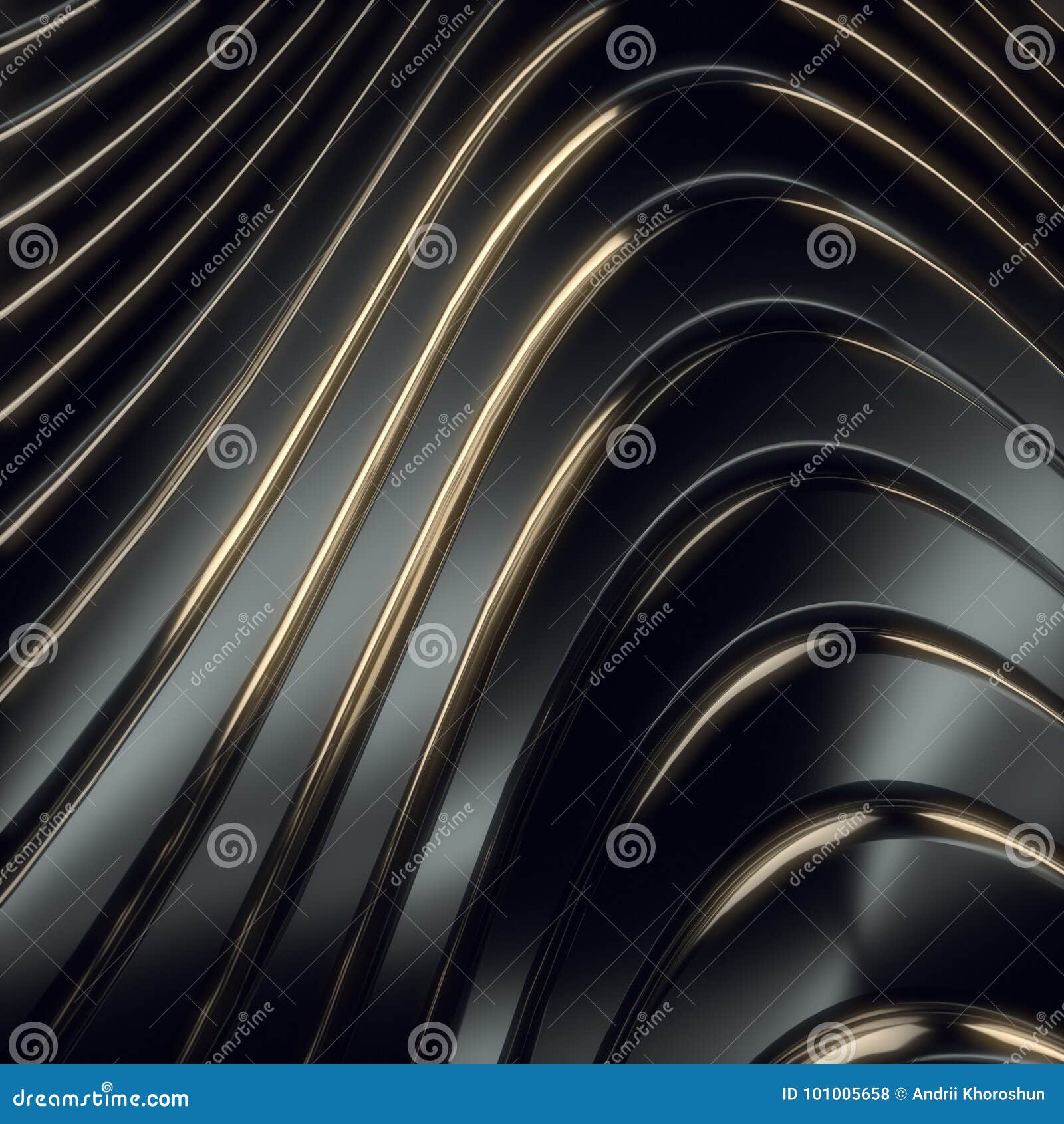 Wave Band Abstract Background Surface 3d Rendering Stock Illustration ...