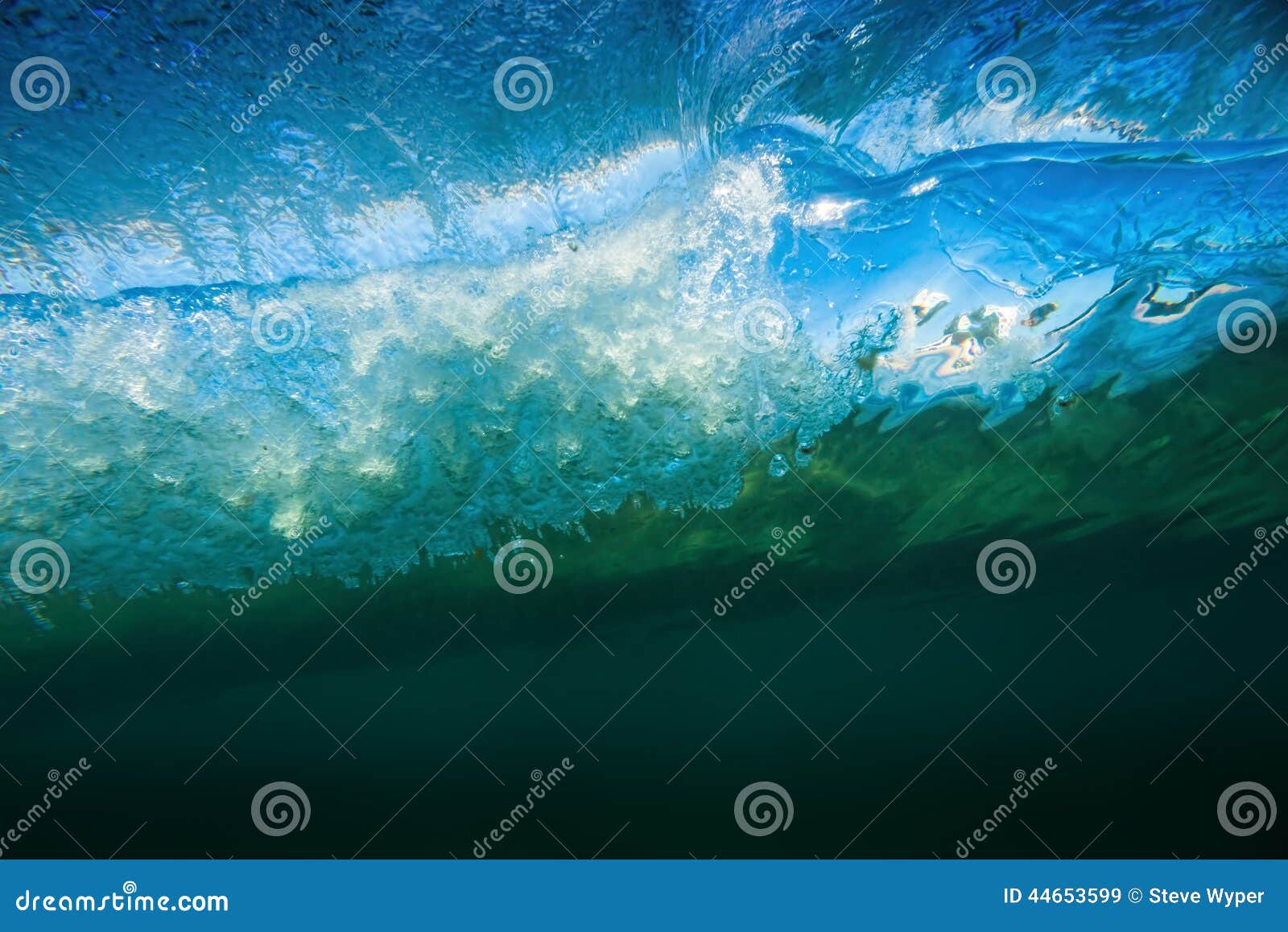 Wave Barrel Underwater stock image. Image of blue, gold - 44653599