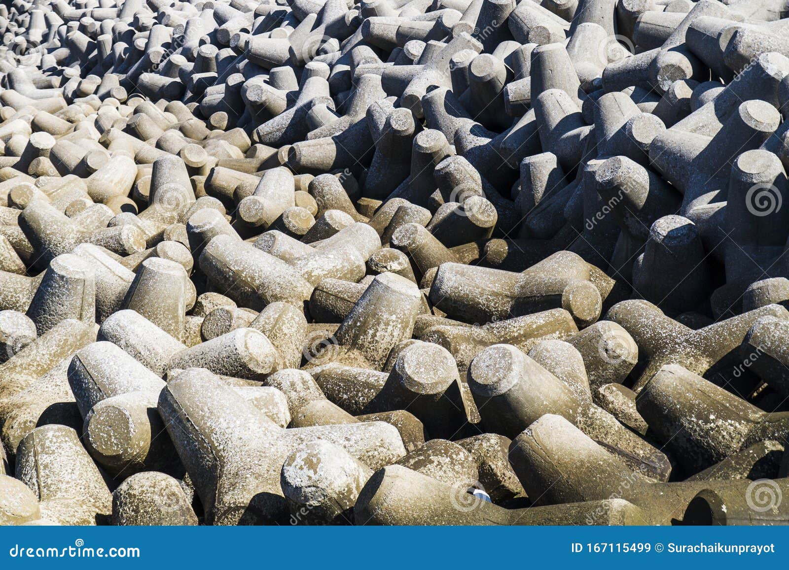 Wave Barriers Constuction Protect Shoreline Stock Image - Image of ...