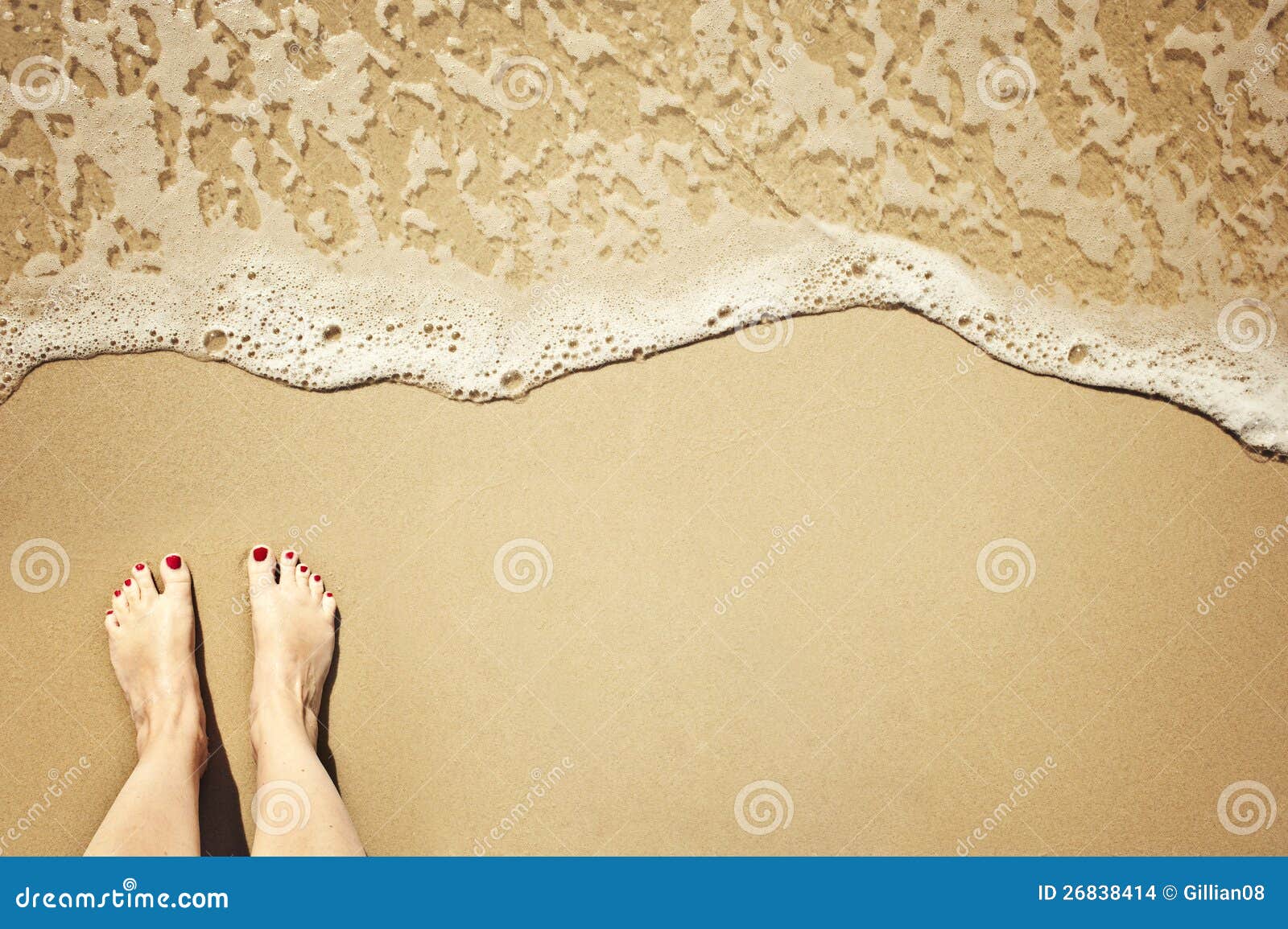 Wave on Beach, Feet To the Left Stock Photo - Image of summer, beach ...