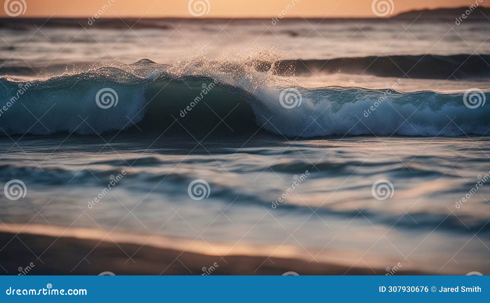 Wave on the Beach a Wave is Coming in the Ocean Stock Illustration ...