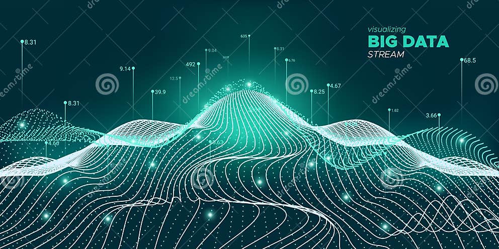 Wave Big Data Network. Statistic Light Stock Vector - Illustration of ...