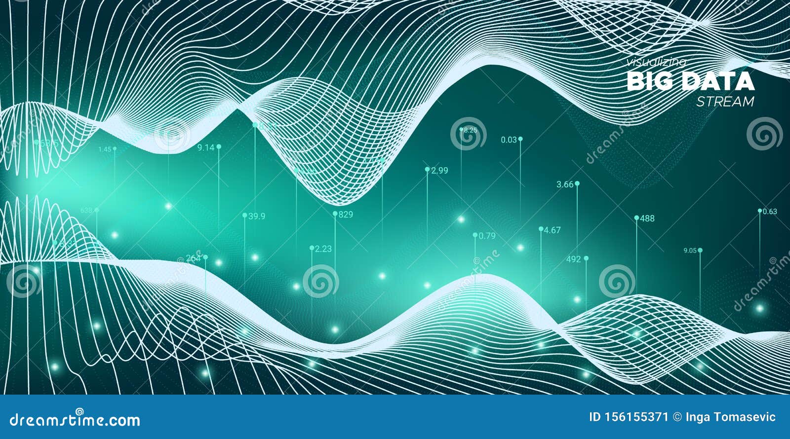 Wave Big Data Screen. Particle Complexity Stock Vector - Illustration ...