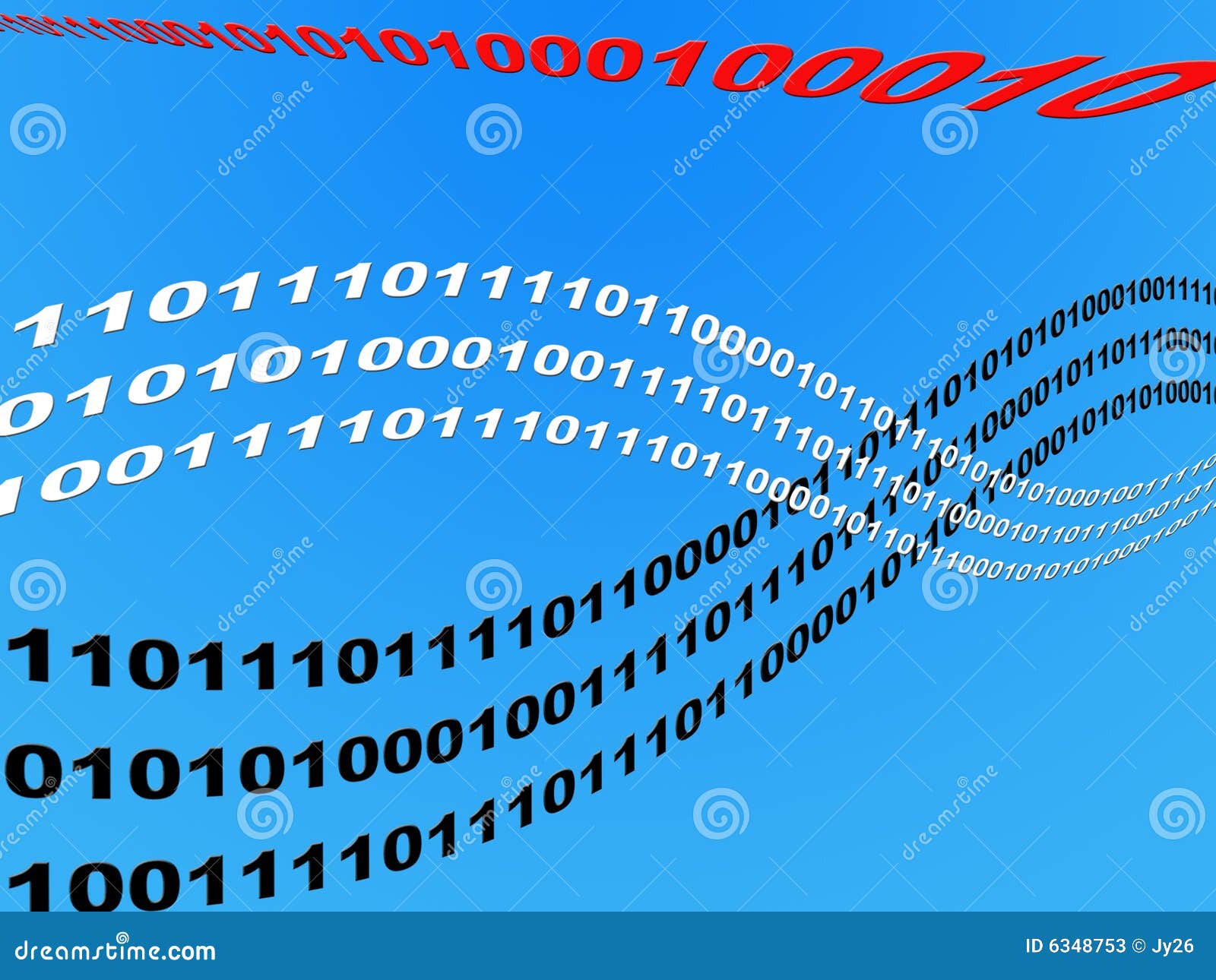 Wave Binary Data Picture. Image: 6348753