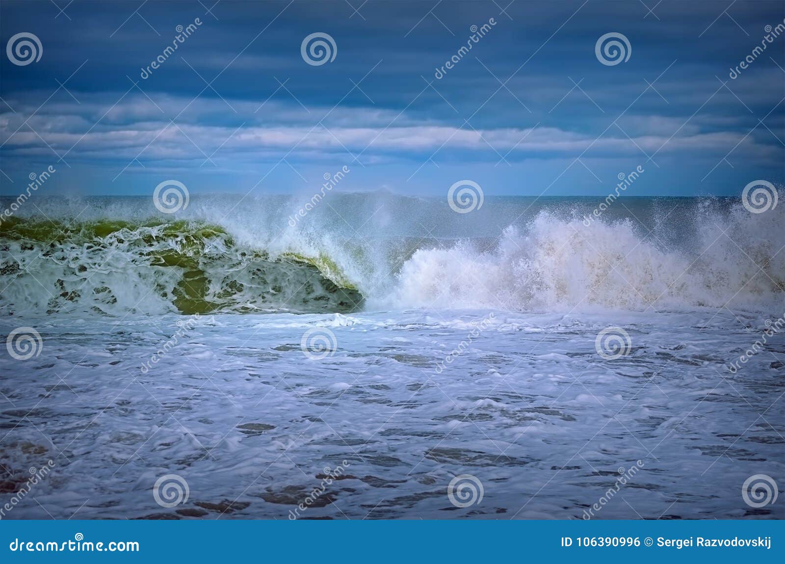 Wave on the Black Sea stock photo. Image of tidal, gale - 106390996