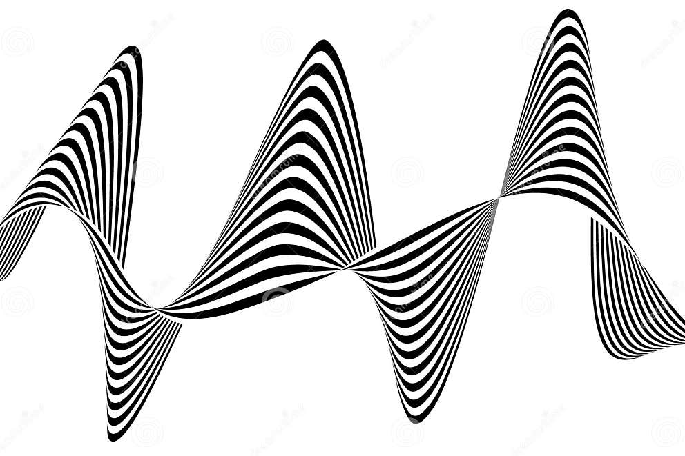Wave Black Thin Lines Vertical Curve Pattern Vector Abstract Background Illustration. Eps 10 ...