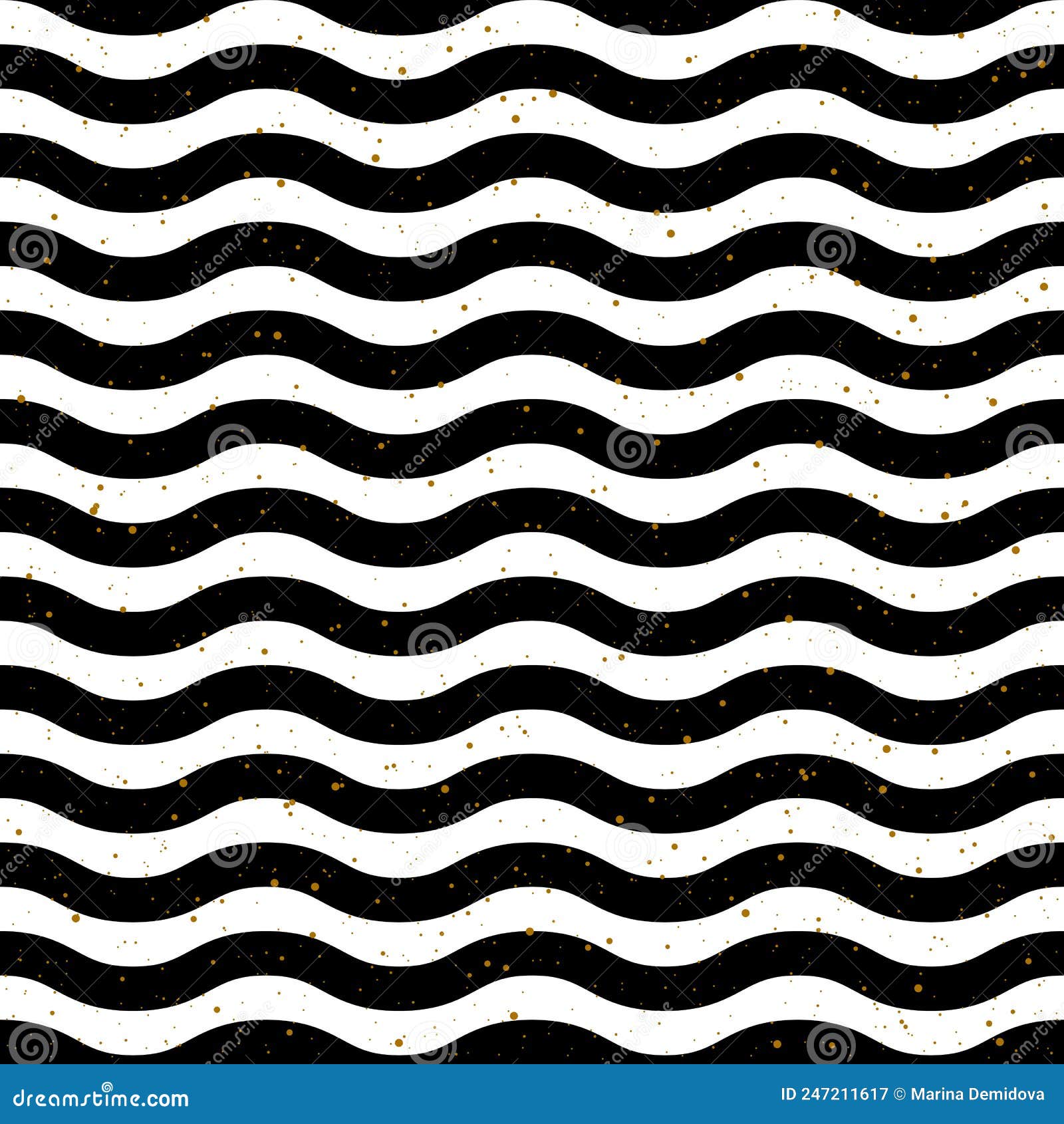 Wave Black and White Seamless Pattern Stock Illustration - Illustration ...