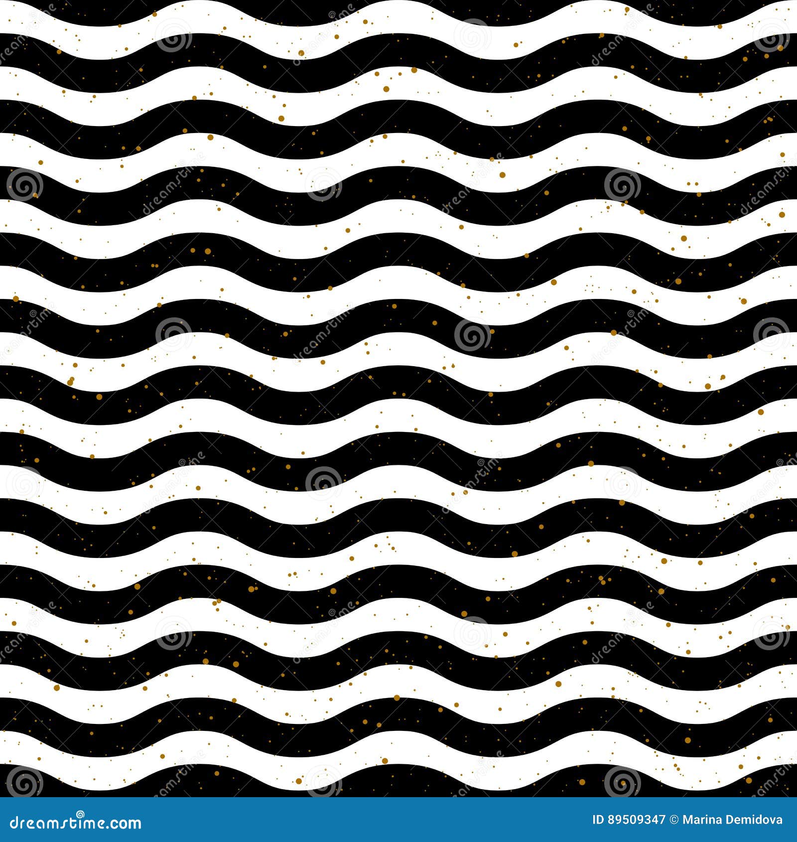 Wave Black and White Seamless Pattern Vector Stock Vector ...