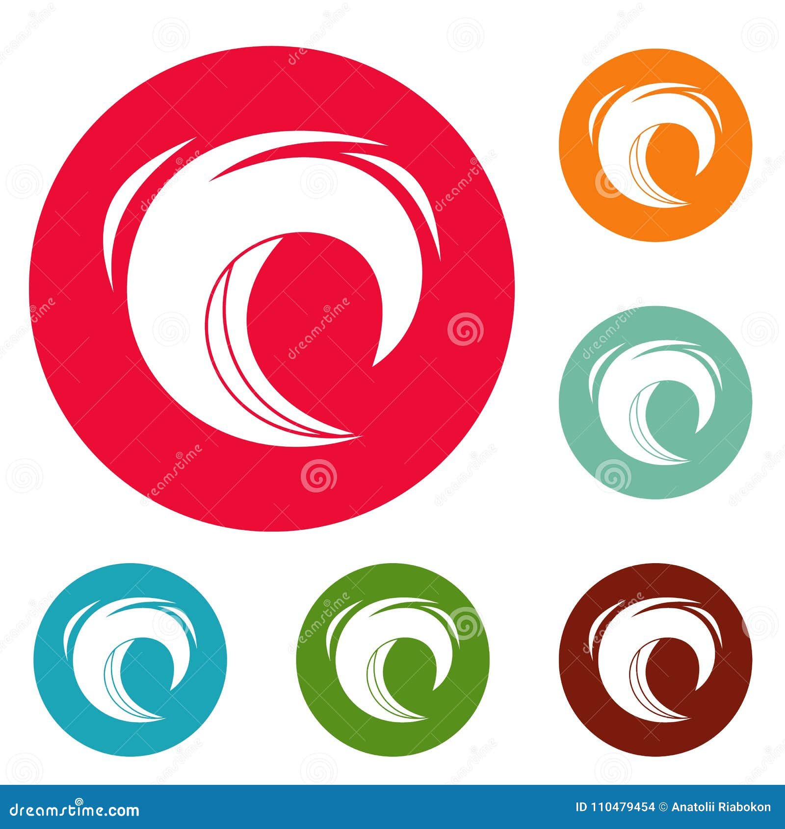 Wave Blue Icons Circle Set Vector Stock Vector - Illustration of flow ...