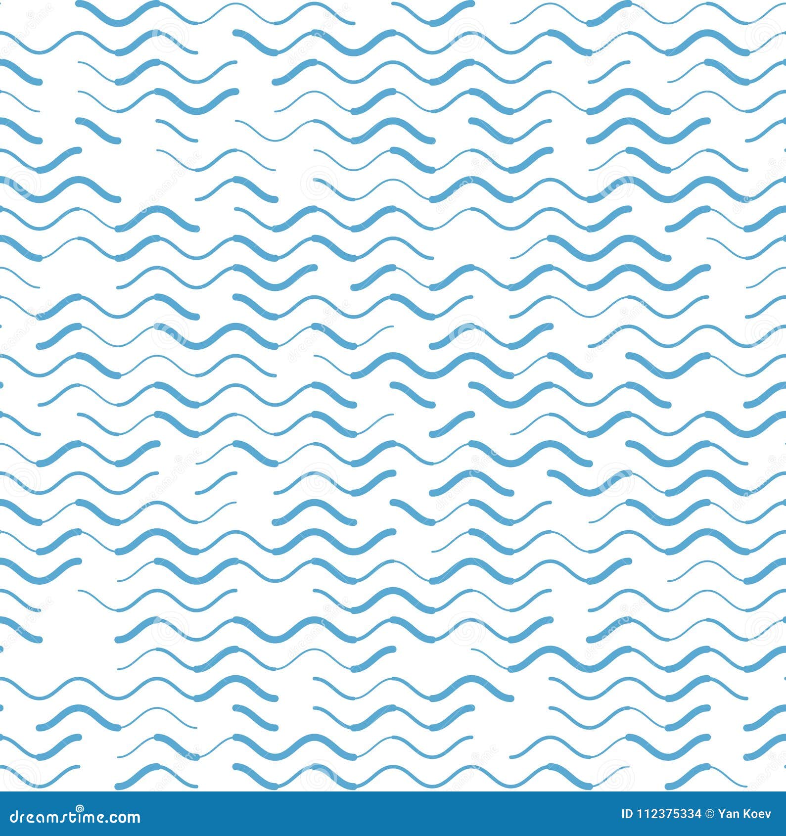 Wave Blue Lines Various Strokes Seamless Pattern Stock Vector ...