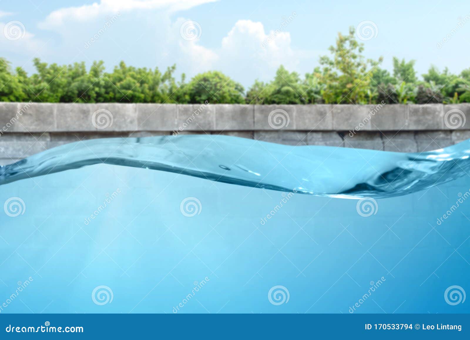 A Wave of Blue Water on the Pond Stock Illustration - Illustration of ...