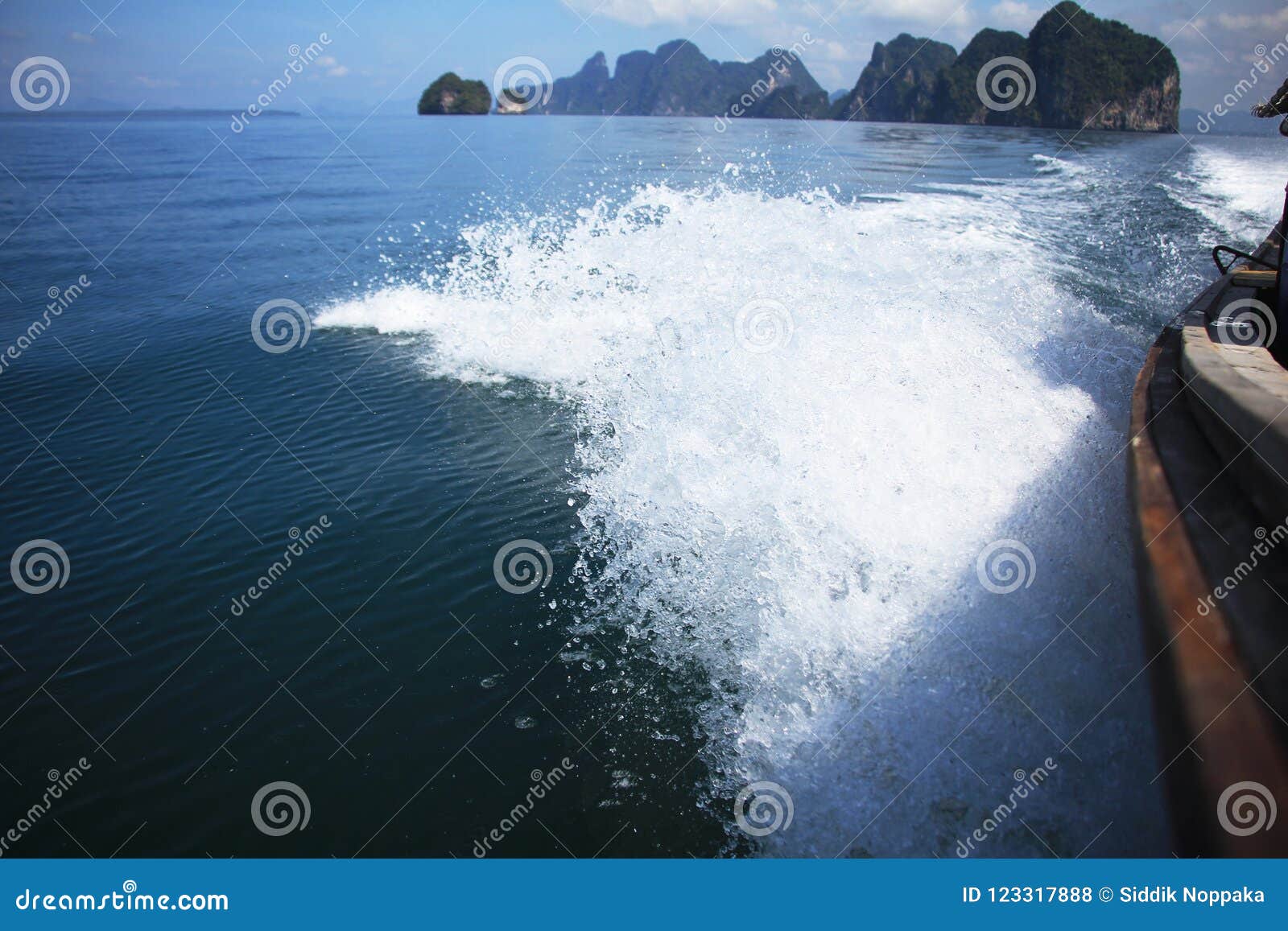 Wave boat sea stock photo. Image of boat, wave, island - 123317888