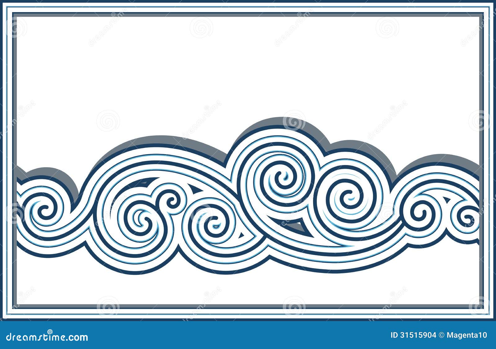 Wave border stock vector. Illustration of elements, ocean - 31515904