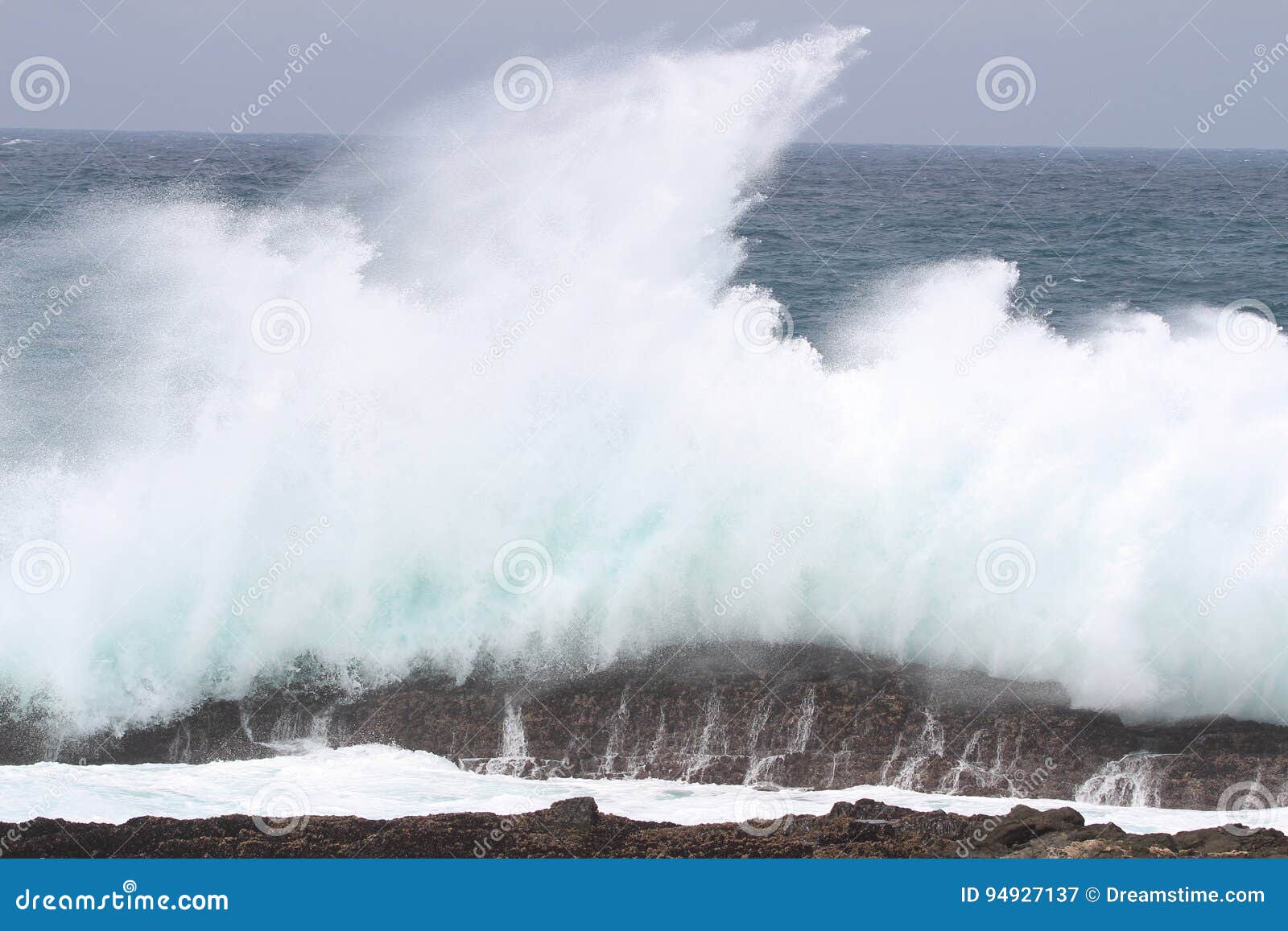 Wave Brake Against the Rocks Stock Image - Image of aftrenoon, away ...
