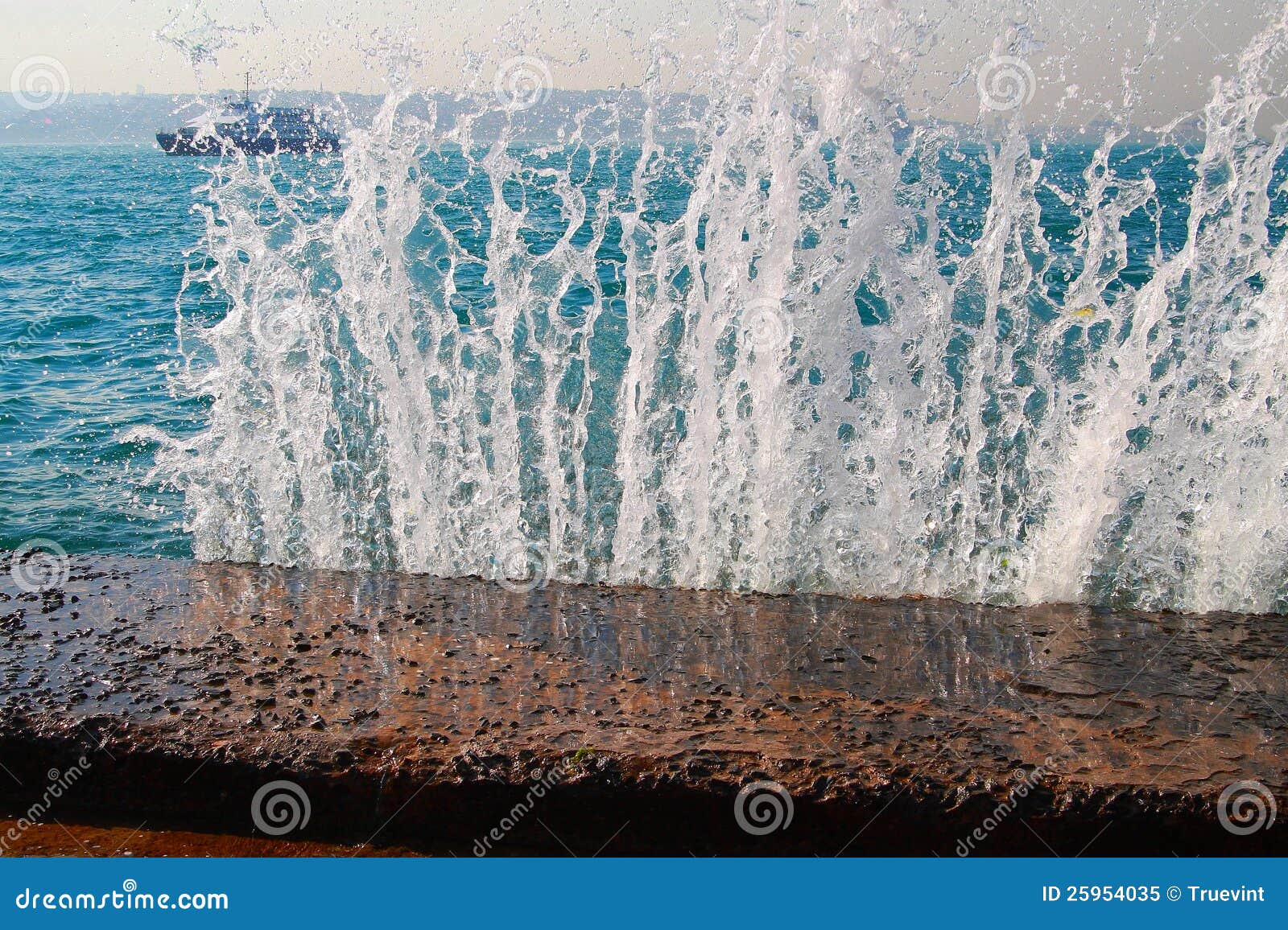 Wave break stock image. Image of blue, sunny, water, seaside - 25954035