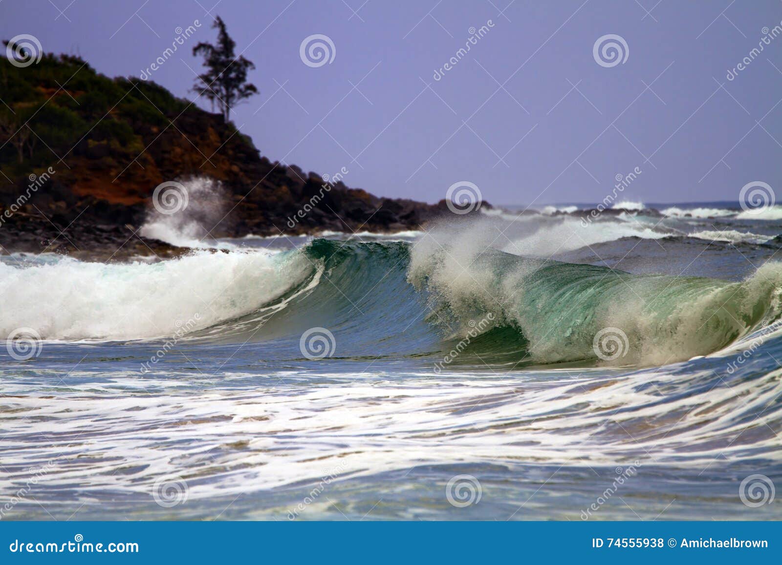 Wave Break / Surf Break in Hawaii Stock Photo - Image of green, bubbles ...