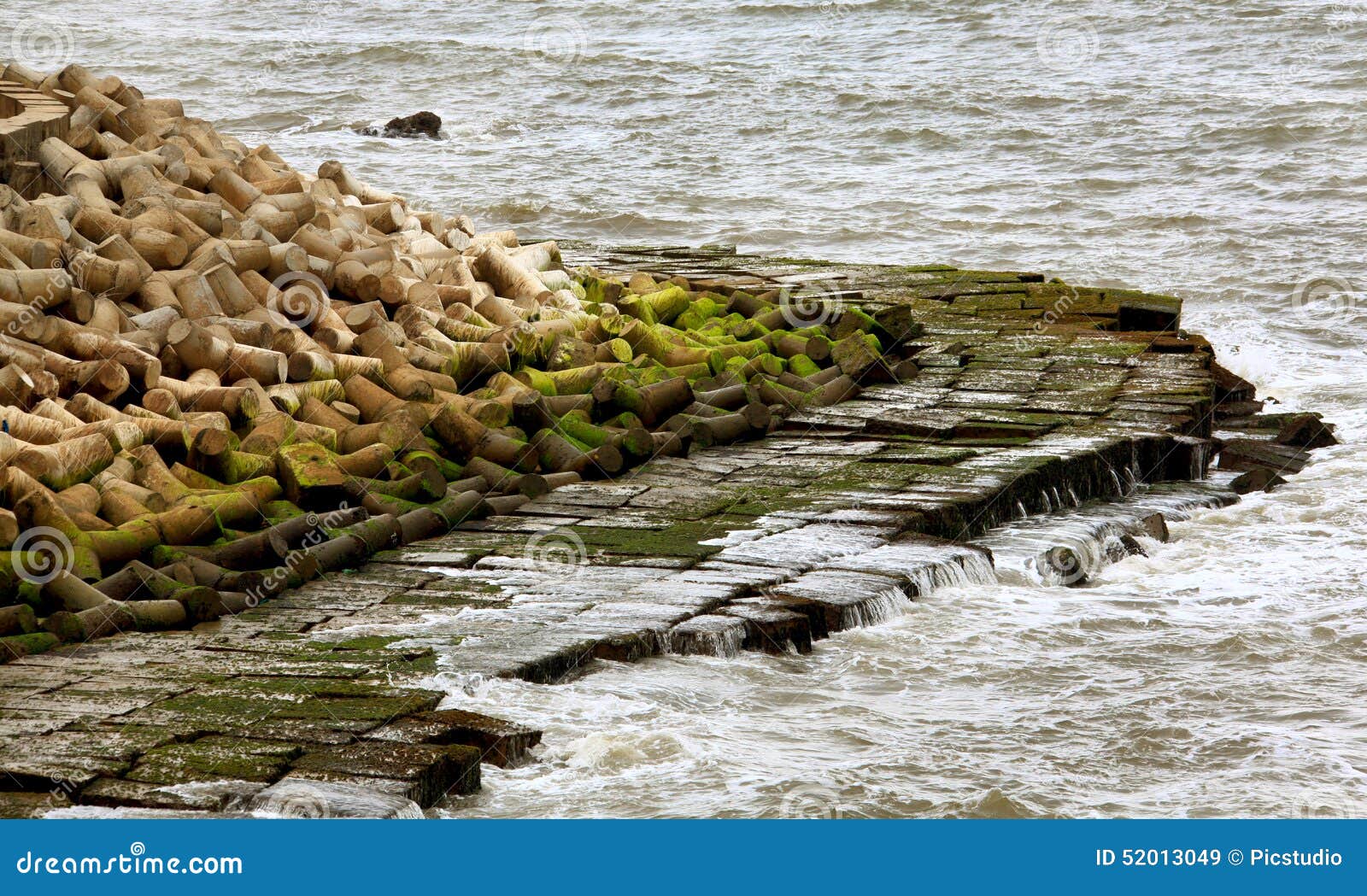 Wave Breakers In A Summer Resort Viewed From Above Royalty-Free Stock ...