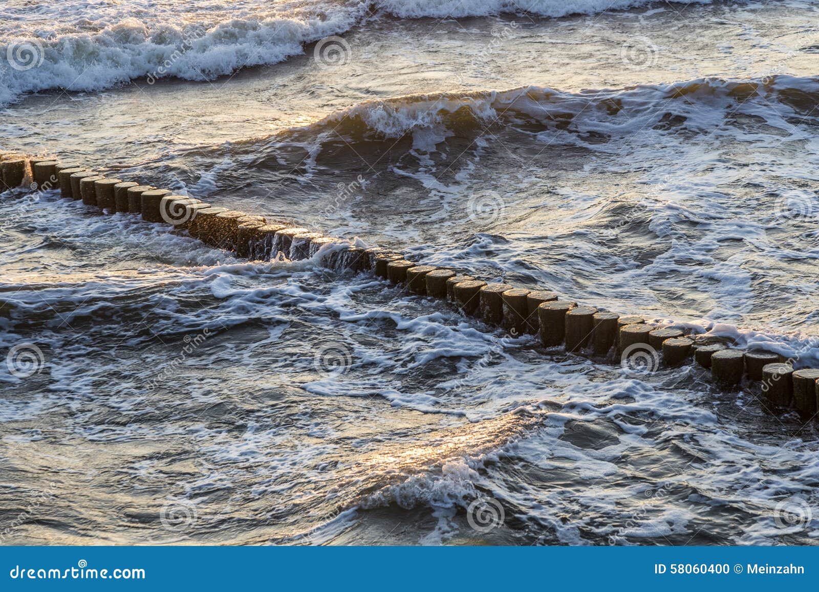 Wave breakers at the ocean stock photo. Image of koserow - 58060400
