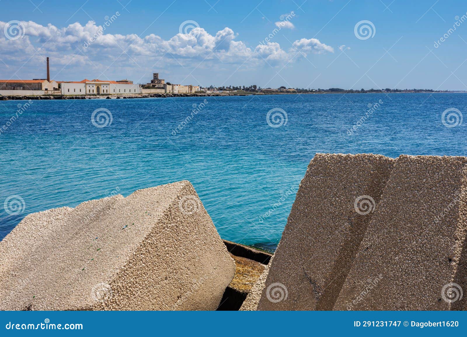 Wave Breakers in the Port of Marsala in Sicily Stock Image - Image of ...