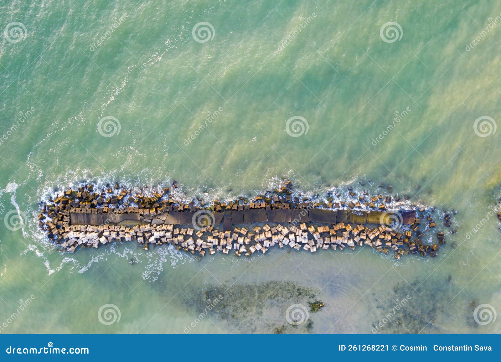 Wave Breakers in a Summer Resort Viewed from Above Stock Image - Image ...