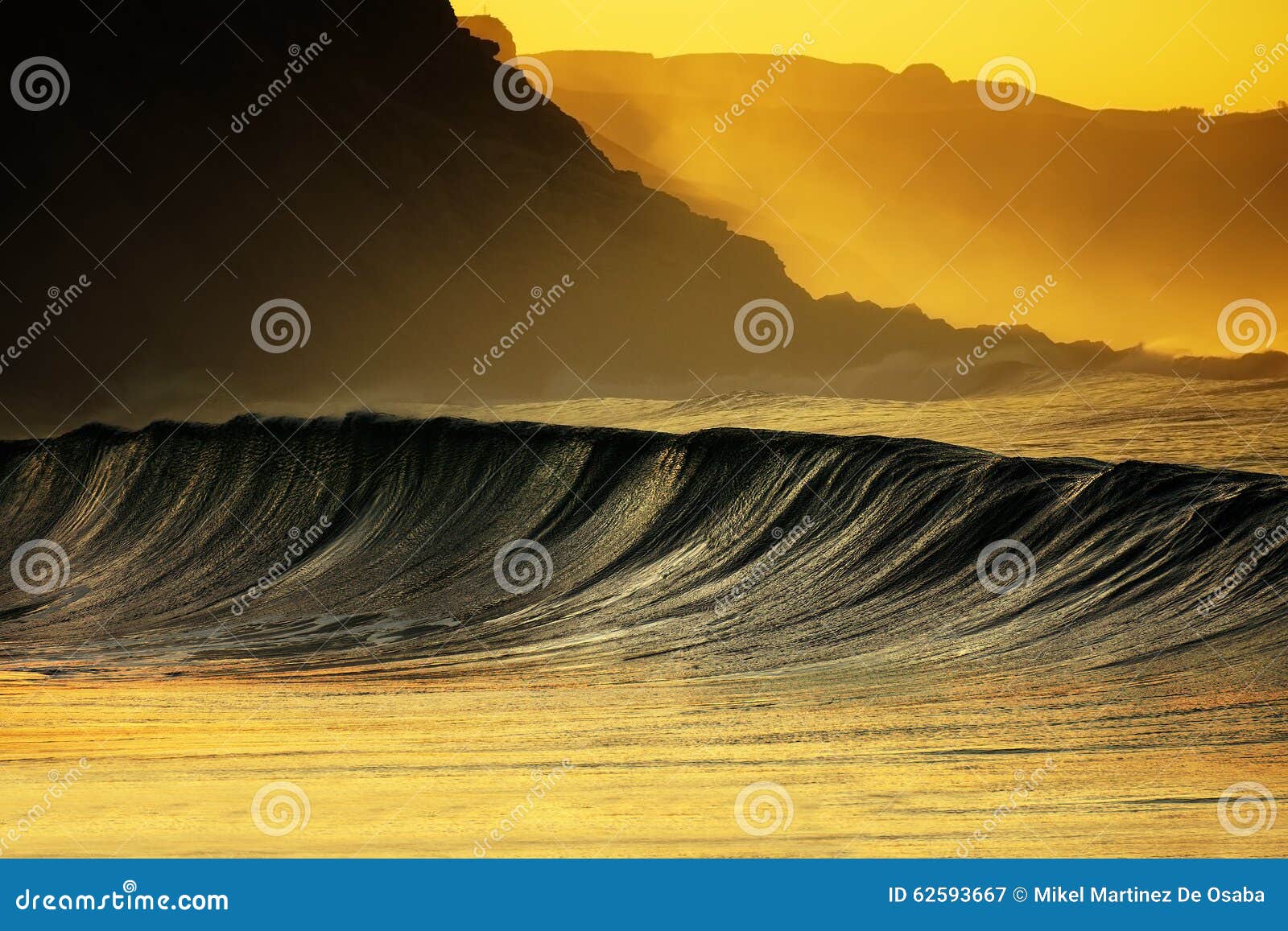 Wave Breaking at Sunset in Azkorri Stock Image - Image of wave, getxo ...
