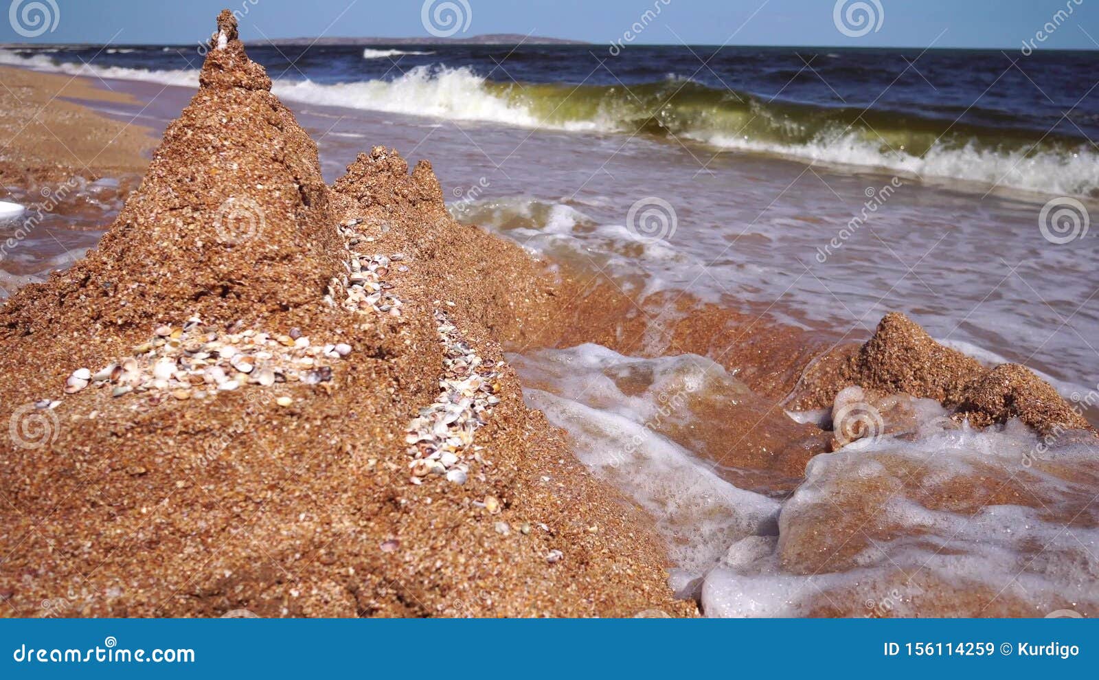 Wave Breaks Wall of Sand the Castle Stock Video - Video of cloud ...