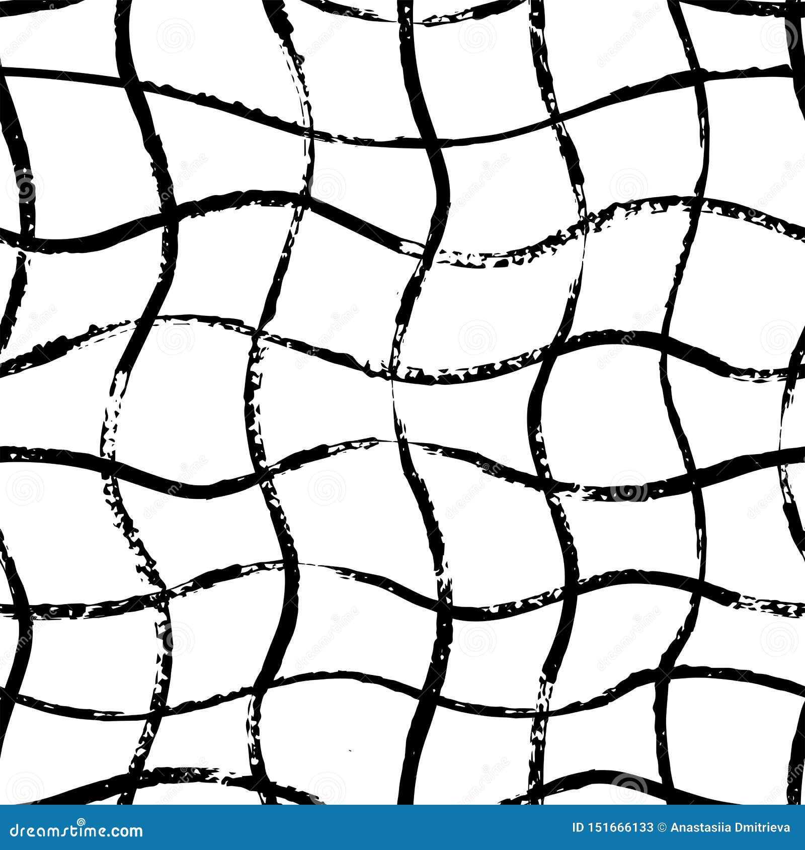 Wave Brush Hand Draw Seamless Pattern. Stock Vector - Illustration of ...