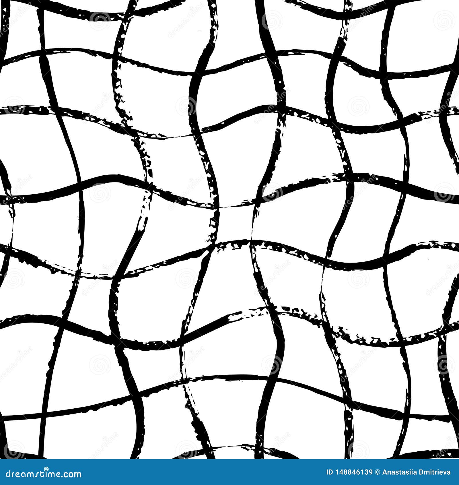 Wave Brush Hand Draw Seamless Pattern Stock Vector - Illustration of ...