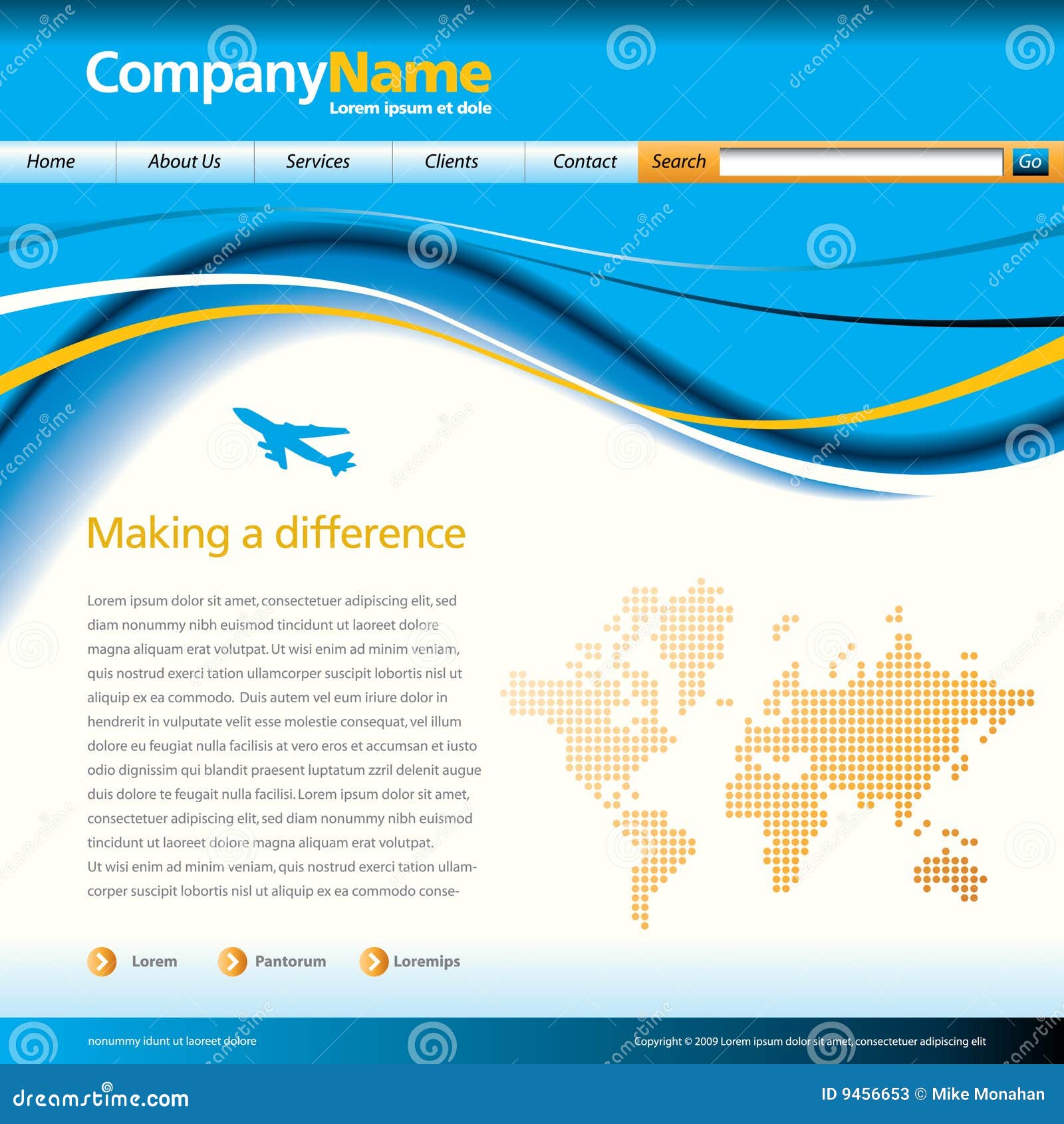 Wave business web template stock vector. Illustration of layout - 9456653