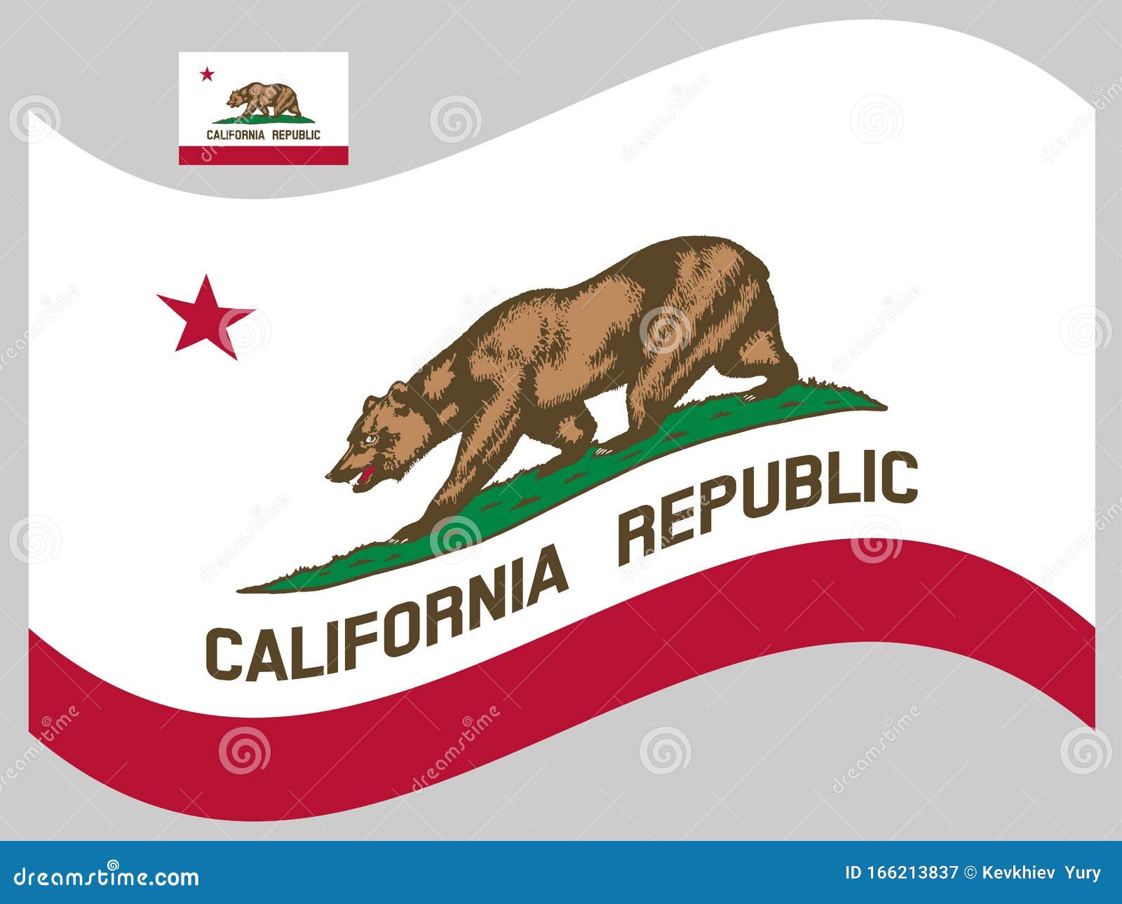 Wave California Flag Vector Illustration Eps 10 Stock Vector ...
