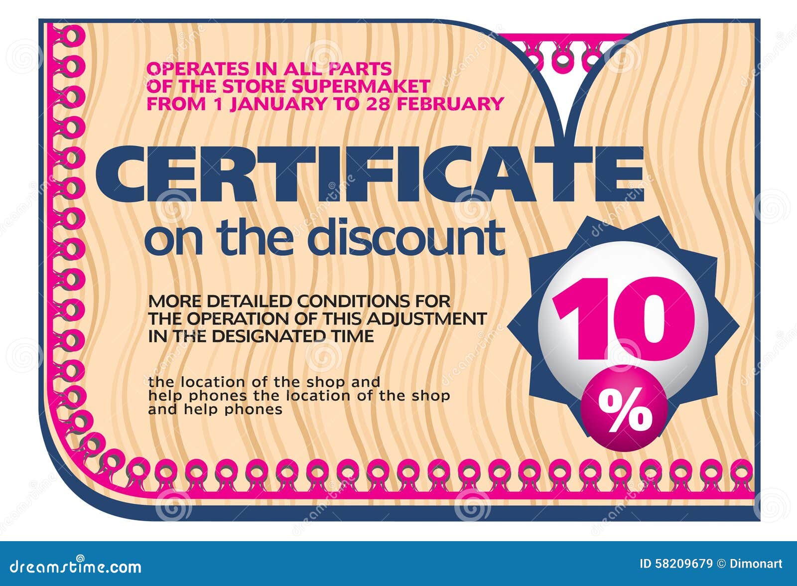 Wave Certificate on the Discount Stock Illustration - Illustration of ...