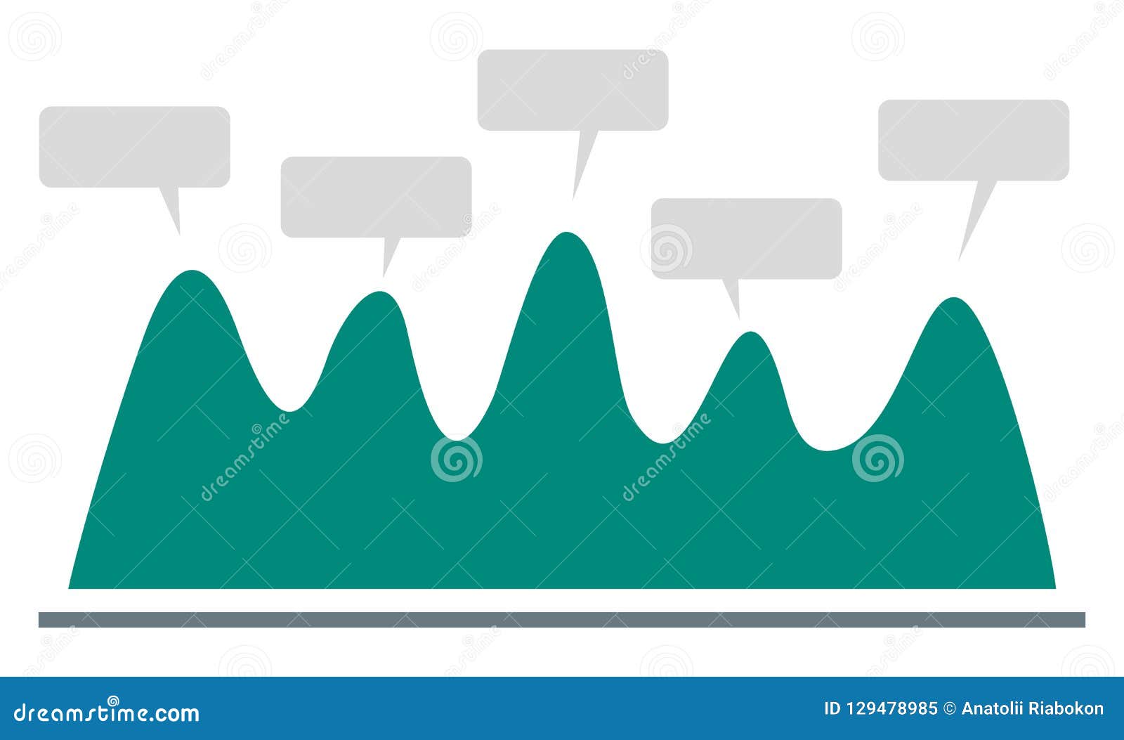 Wave Chart Icon, Flat Style Stock Vector - Illustration of backgrounds ...