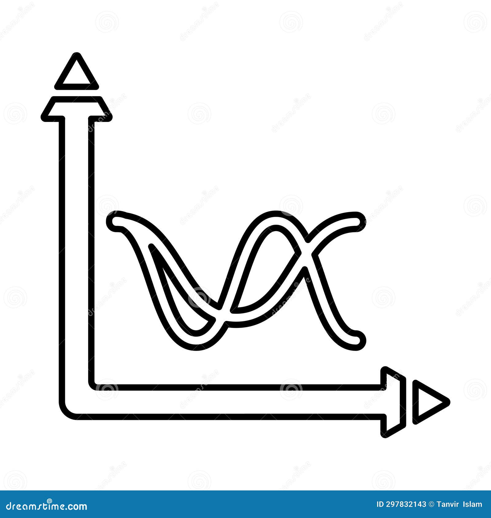 Wave Chart Icon in Outline Style Stock Vector - Illustration of ...
