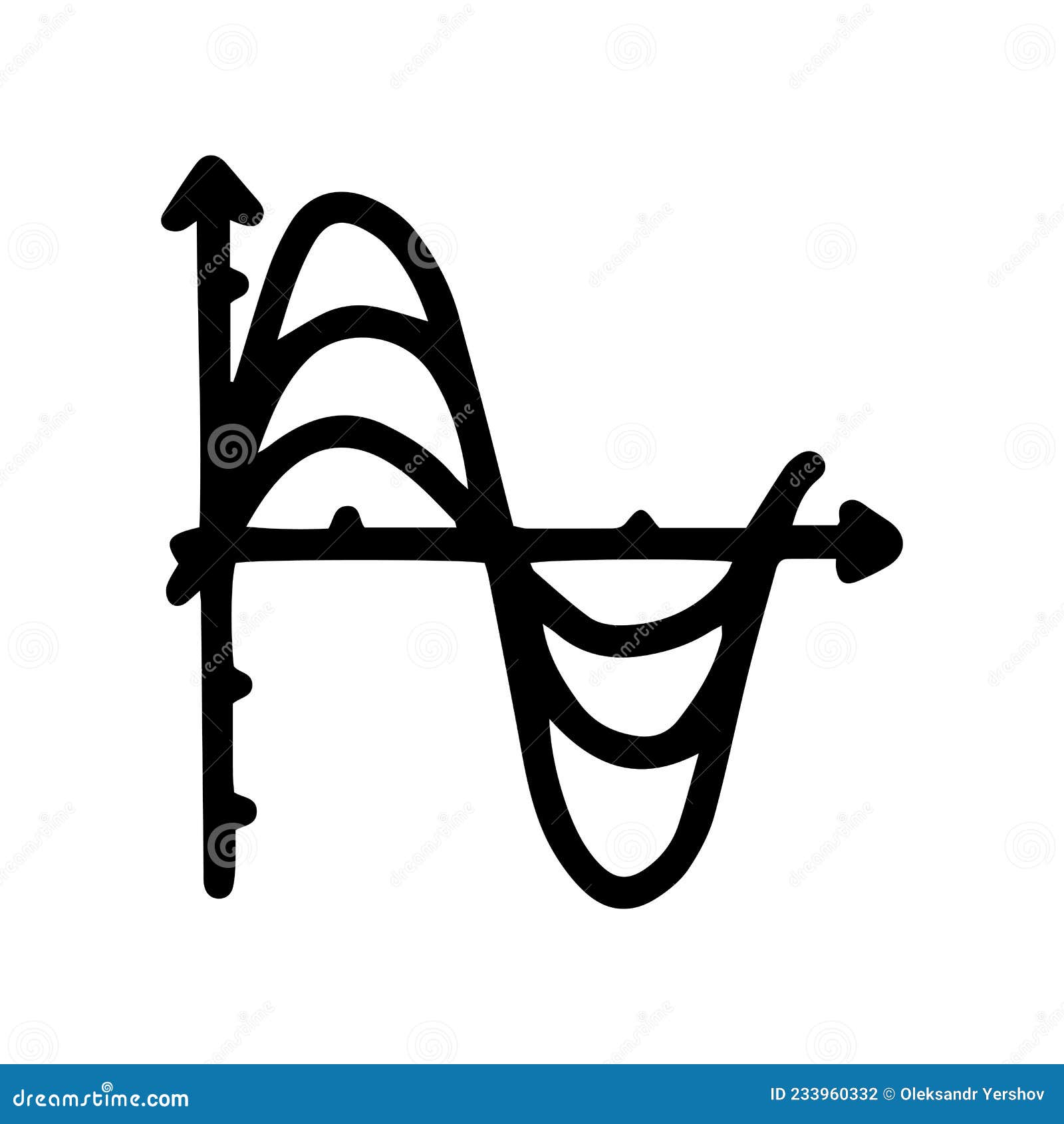 Wave Chart Line Vector Doodle Simple Icon Stock Vector - Illustration ...