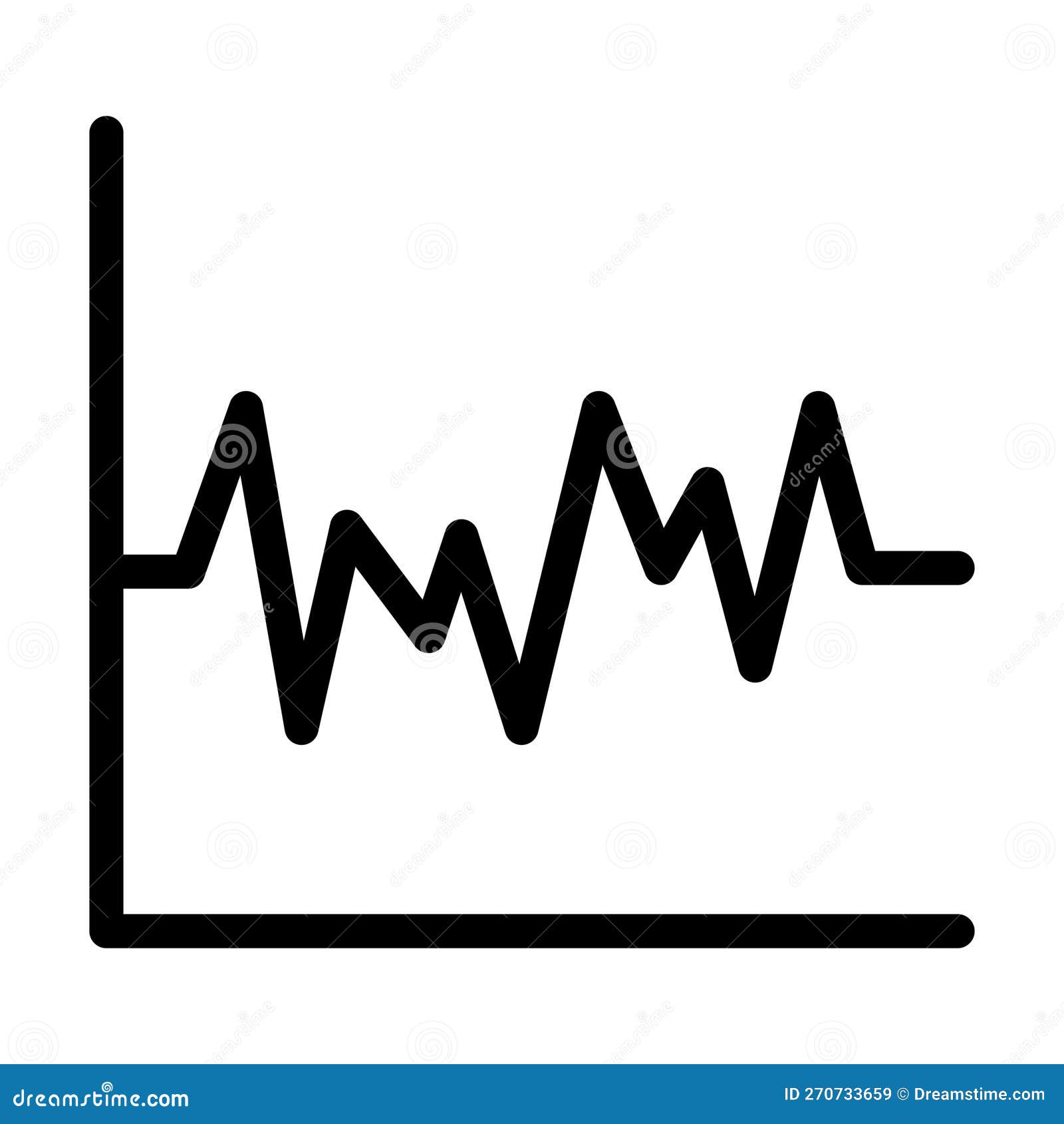 Wave Chart Thick Line Icon stock illustration. Illustration of abstract ...