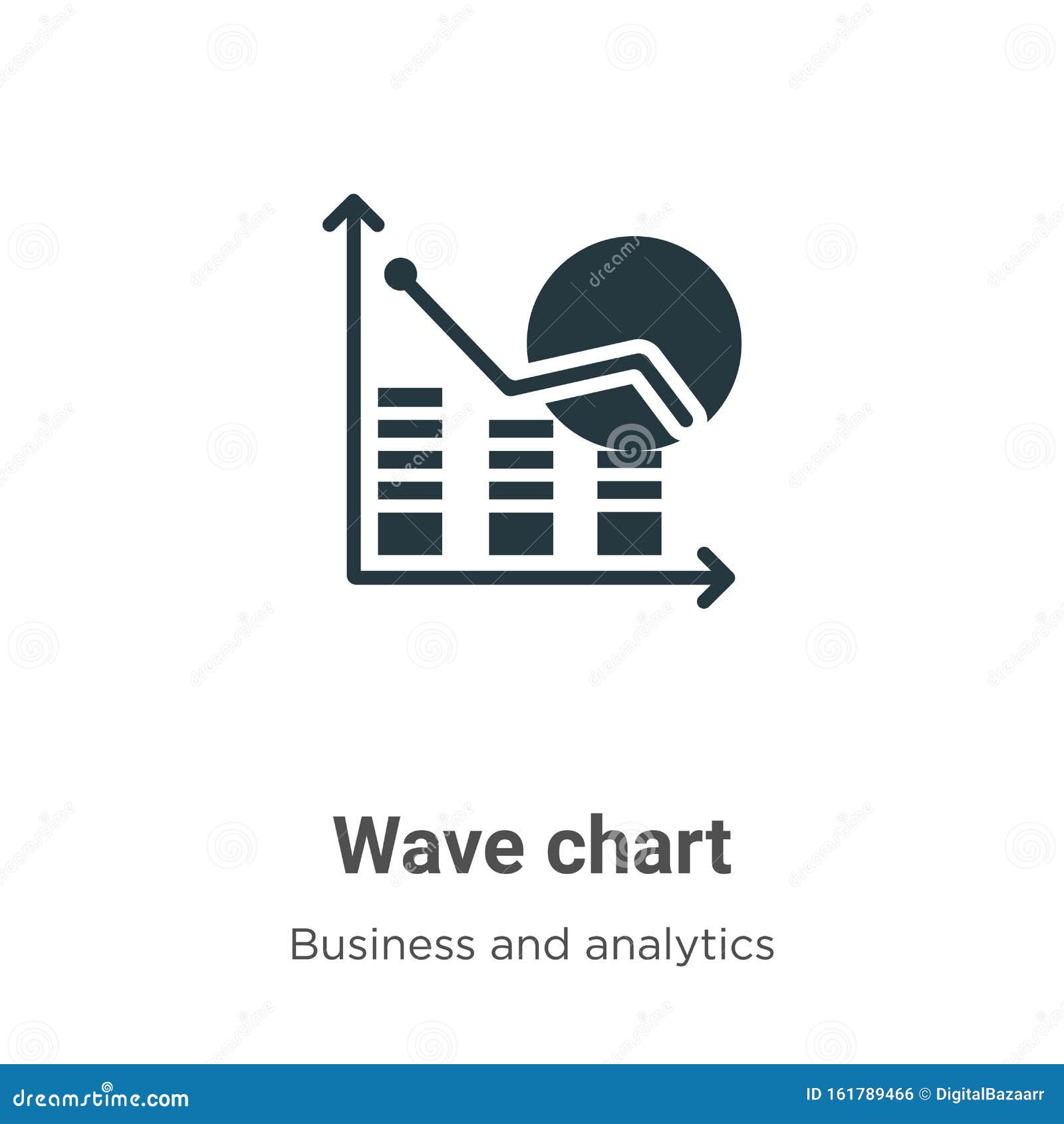 Wave Chart Vector Icon on White Background. Flat Vector Wave Chart Icon ...