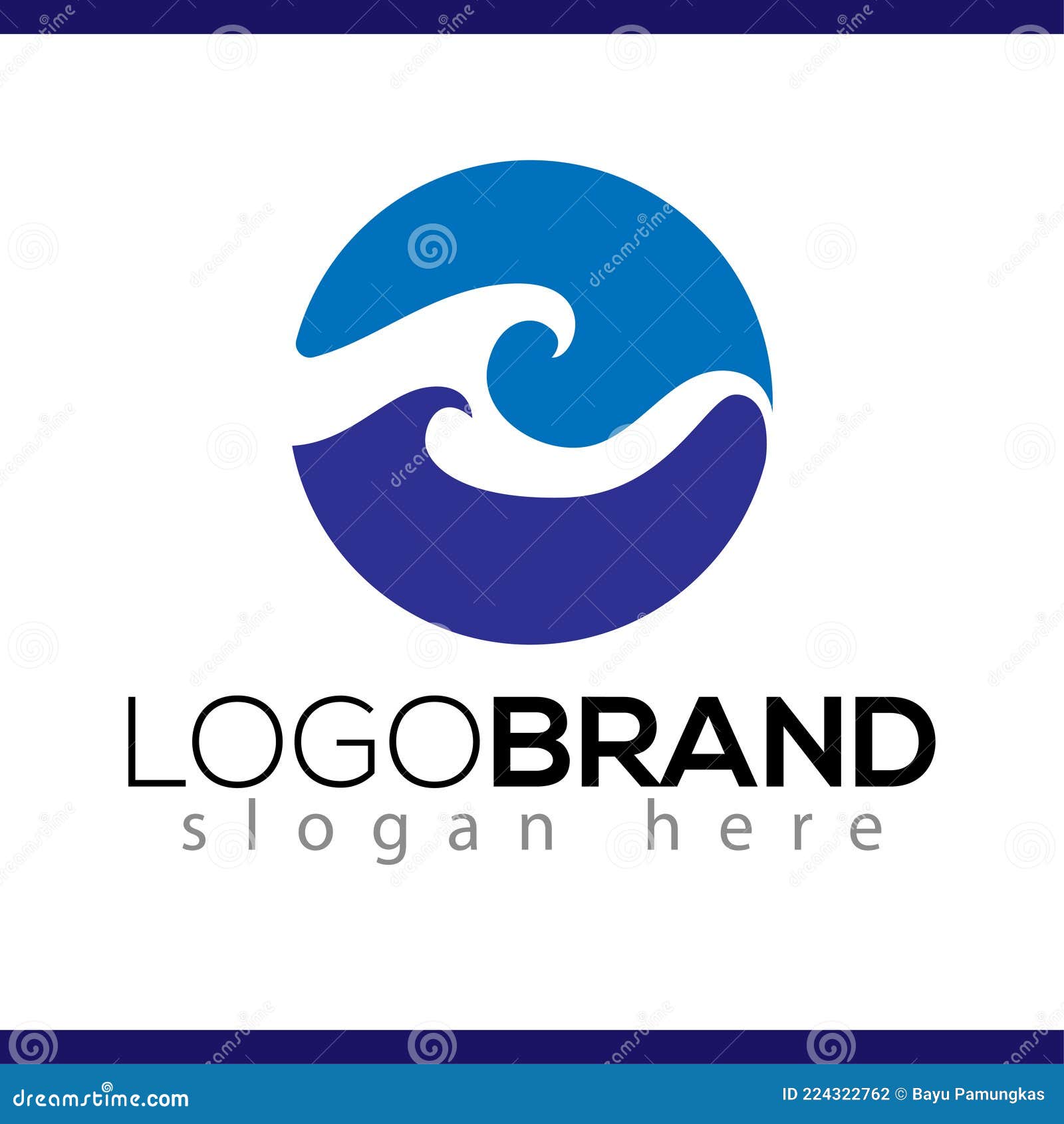 Wave Circle Logo Vector Element. Wave Logo Template Stock Illustration ...