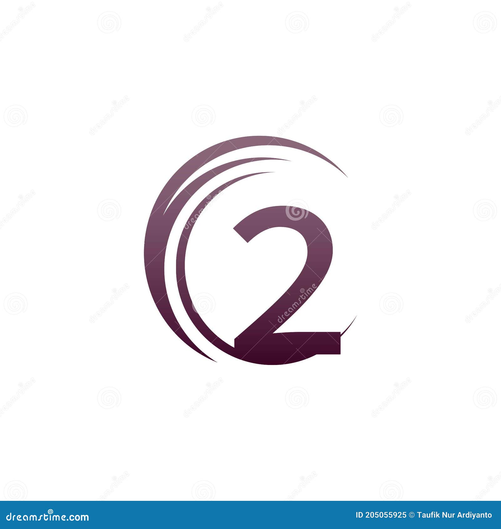 Wave Circle Number 2 Logo Icon Design Stock Vector - Illustration of ...