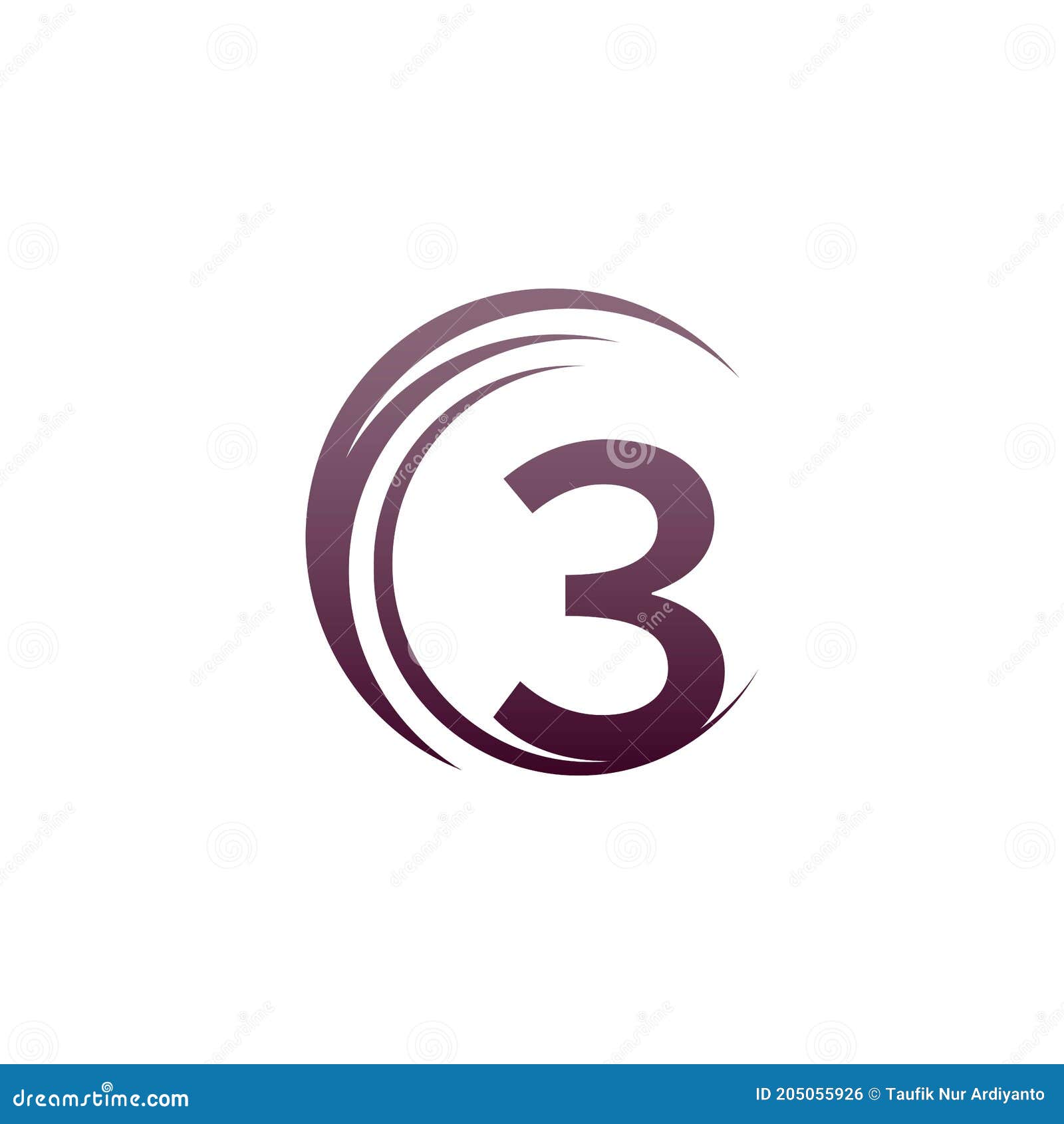 Wave Circle Number 3 Logo Icon Design Stock Vector - Illustration of ...