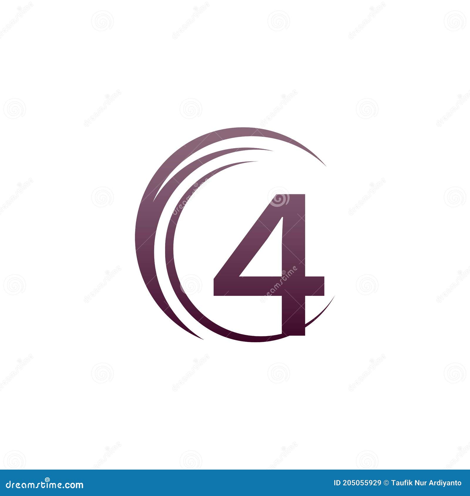 Wave Circle Number 4 Logo Icon Design Stock Vector - Illustration of ...
